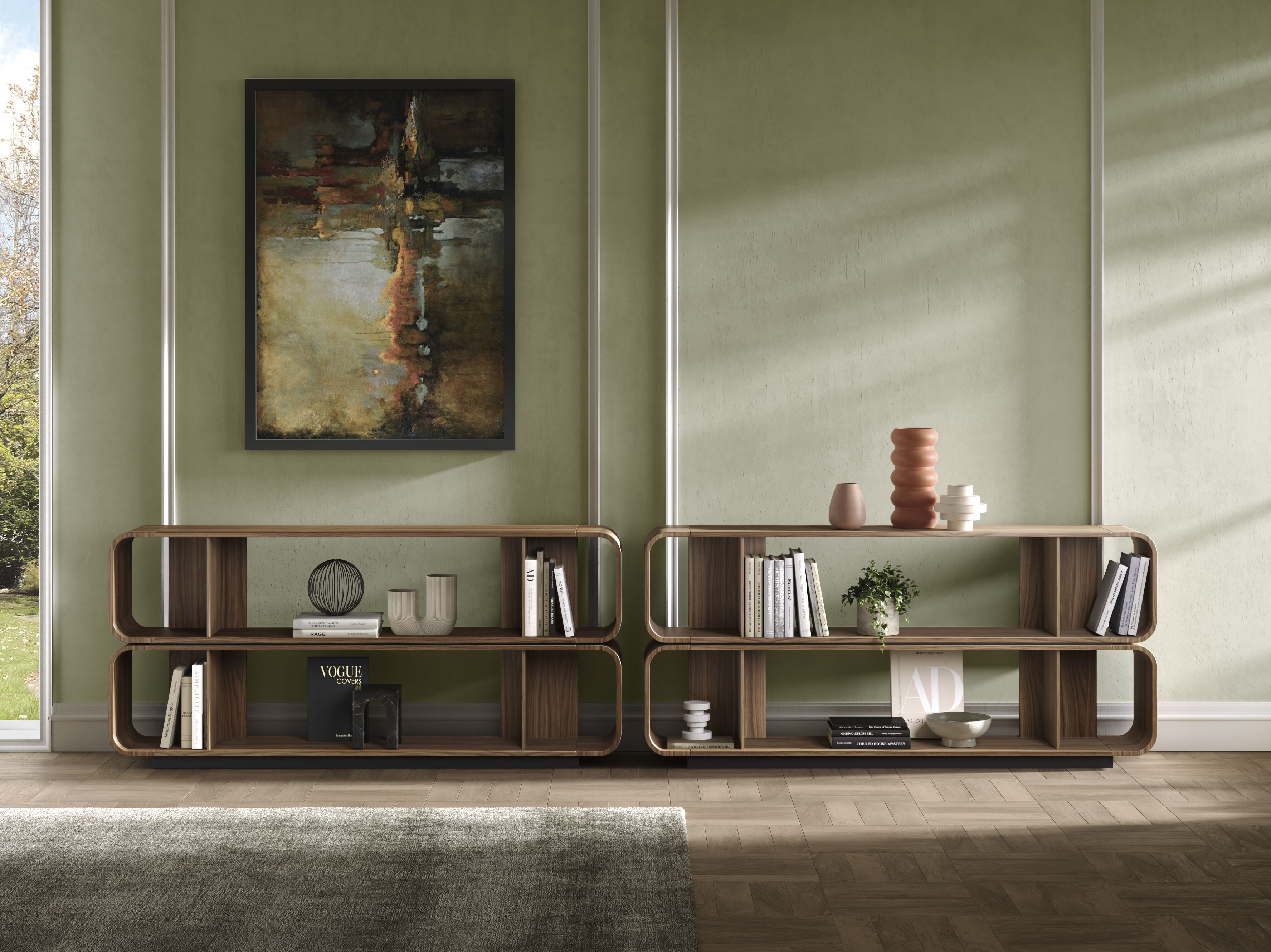 ROUND UP Double-sided open wooden bookcase By Barba design | design ...