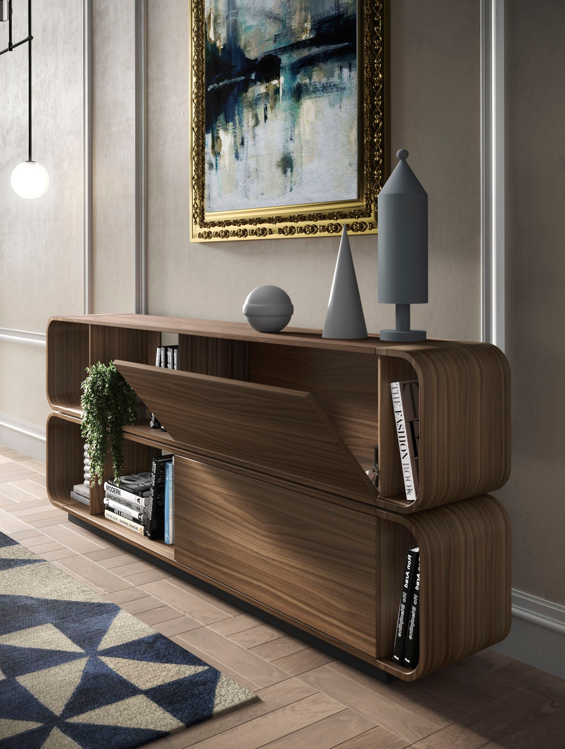 ROUND UP Double-sided wooden sideboard with flap doors By Barba design ...