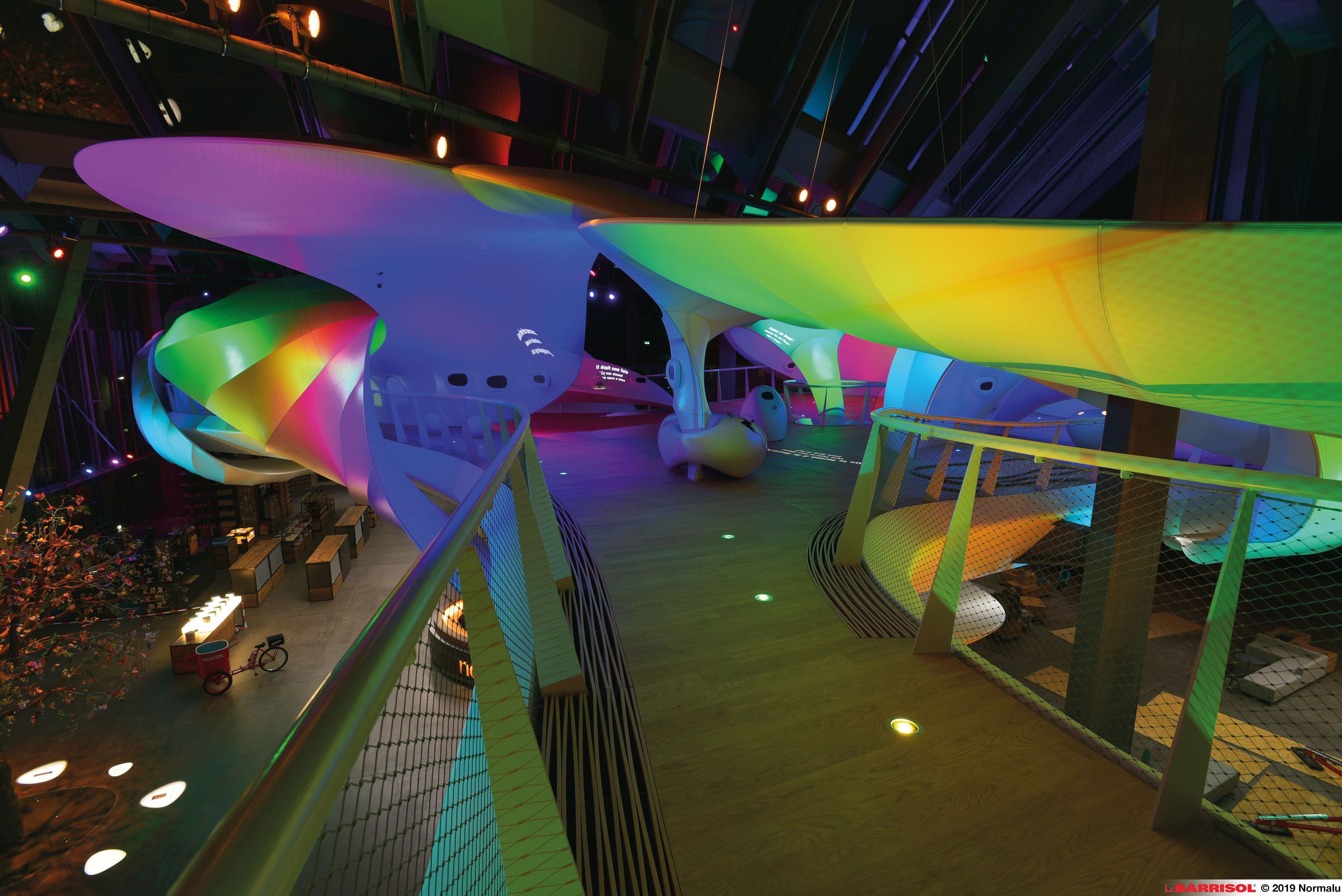 Indoor plastic stretch ceiling BARRISOL® Projection and lighting effect ...