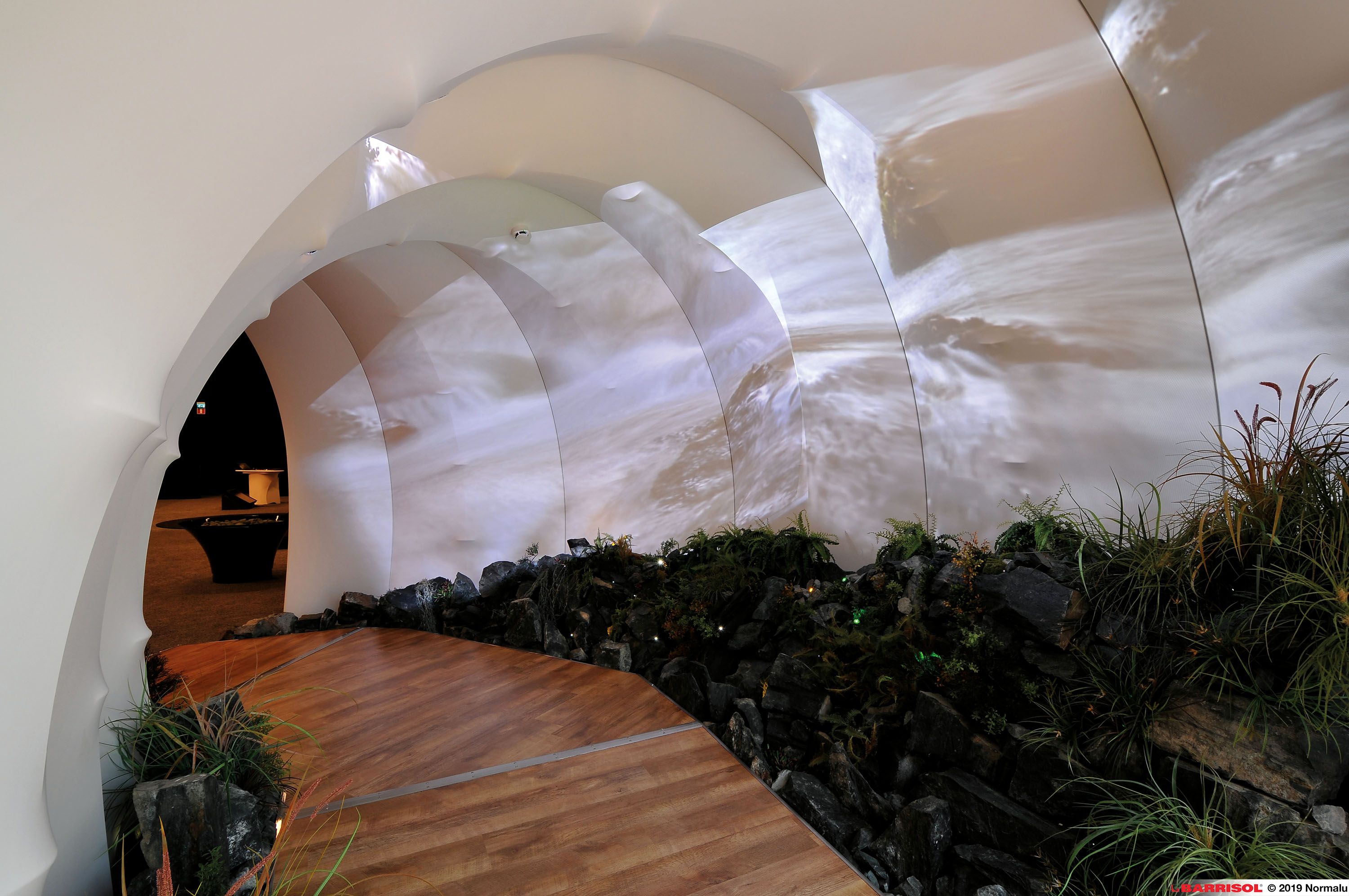 Indoor plastic stretch ceiling BARRISOL® Projection and lighting effect ...