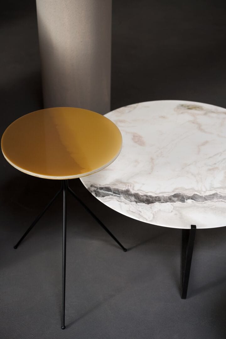 ICARO STONE Round natural stone coffee table By Baxter