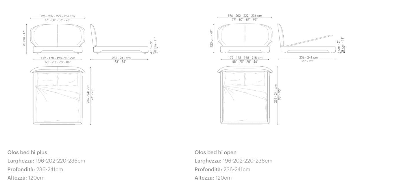 OLOS BED Upholstered fabric double bed By Bonaldo | design Mauro Lipparini