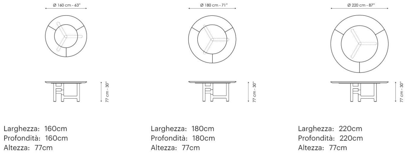 PIVOT ST Round table with Lazy Susan By Bonaldo | design Marconato & Zappa