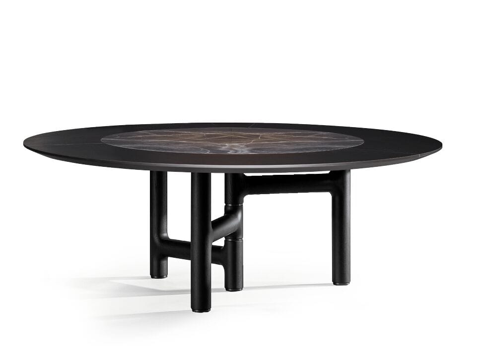 PIVOT ST Round table with Lazy Susan By Bonaldo | design Marconato & Zappa