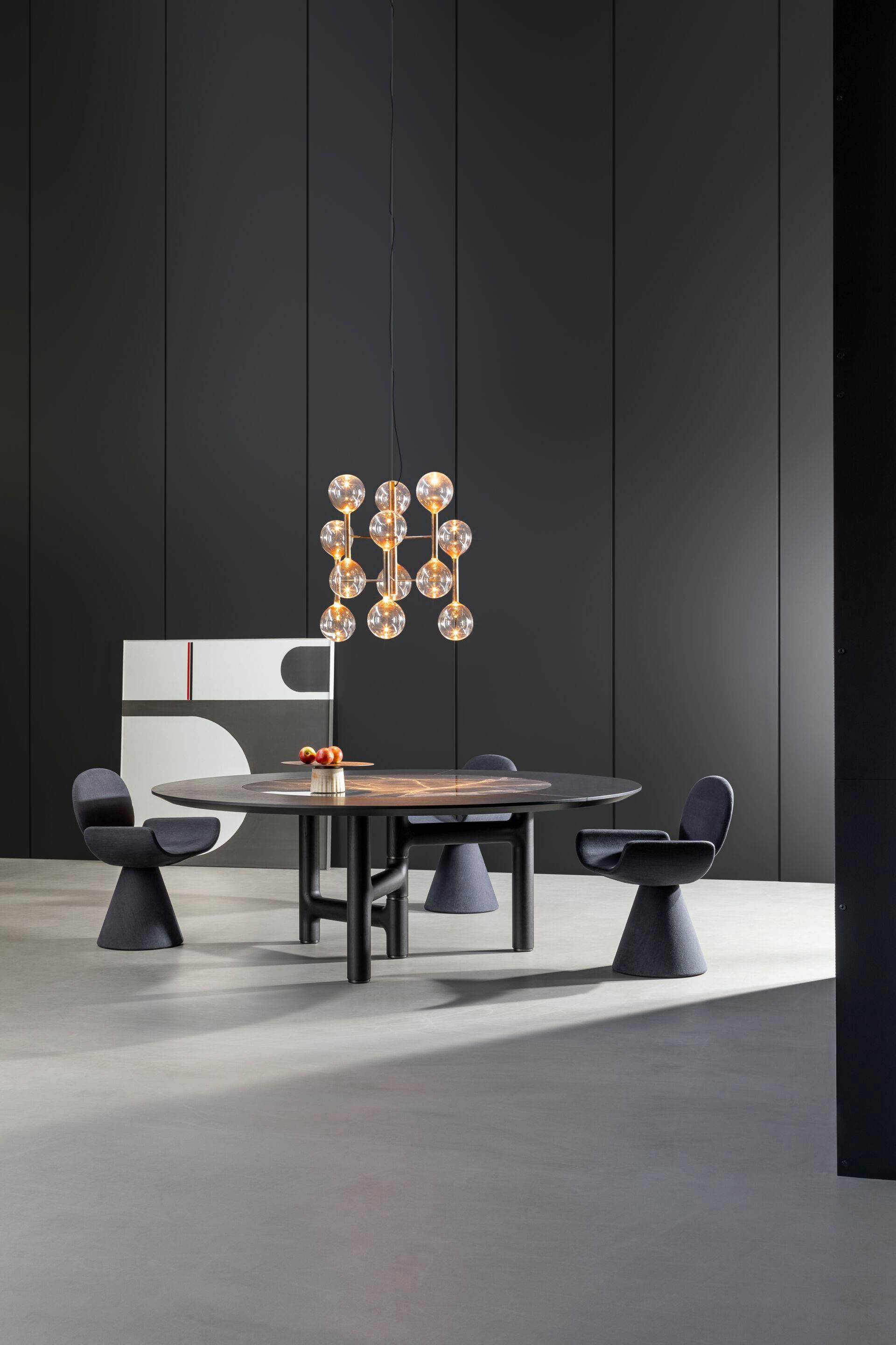 PIVOT ST Round table with Lazy Susan By Bonaldo | design Marconato & Zappa