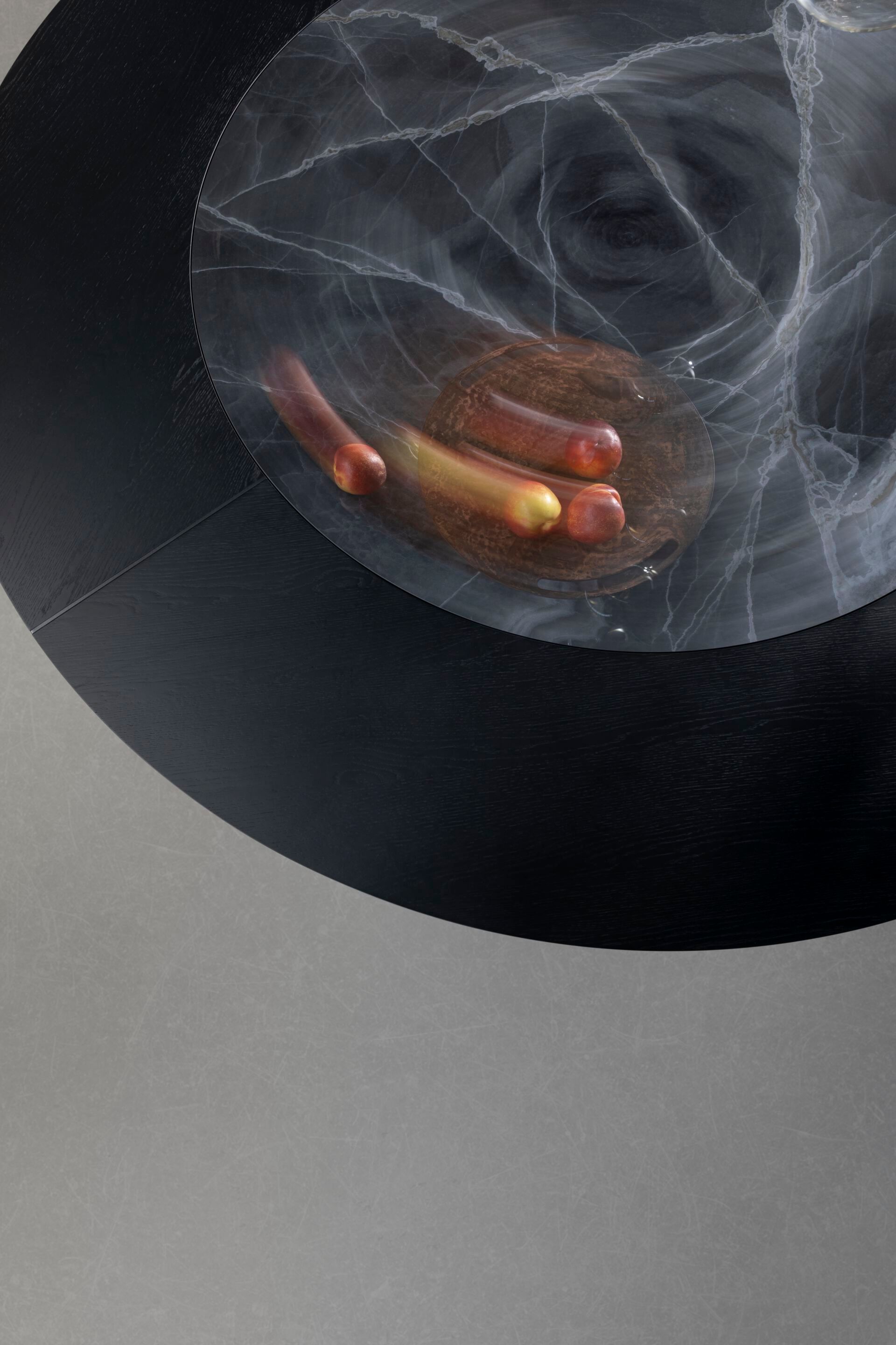 PIVOT ST Round table with Lazy Susan By Bonaldo | design Marconato & Zappa