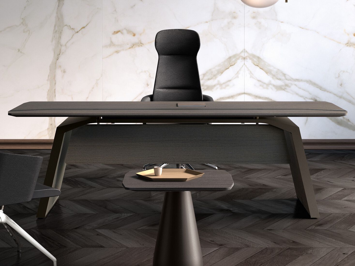 METAR Escritorio de oficina de roble con pasacables By Bralco | design Gianantonio Perin ...