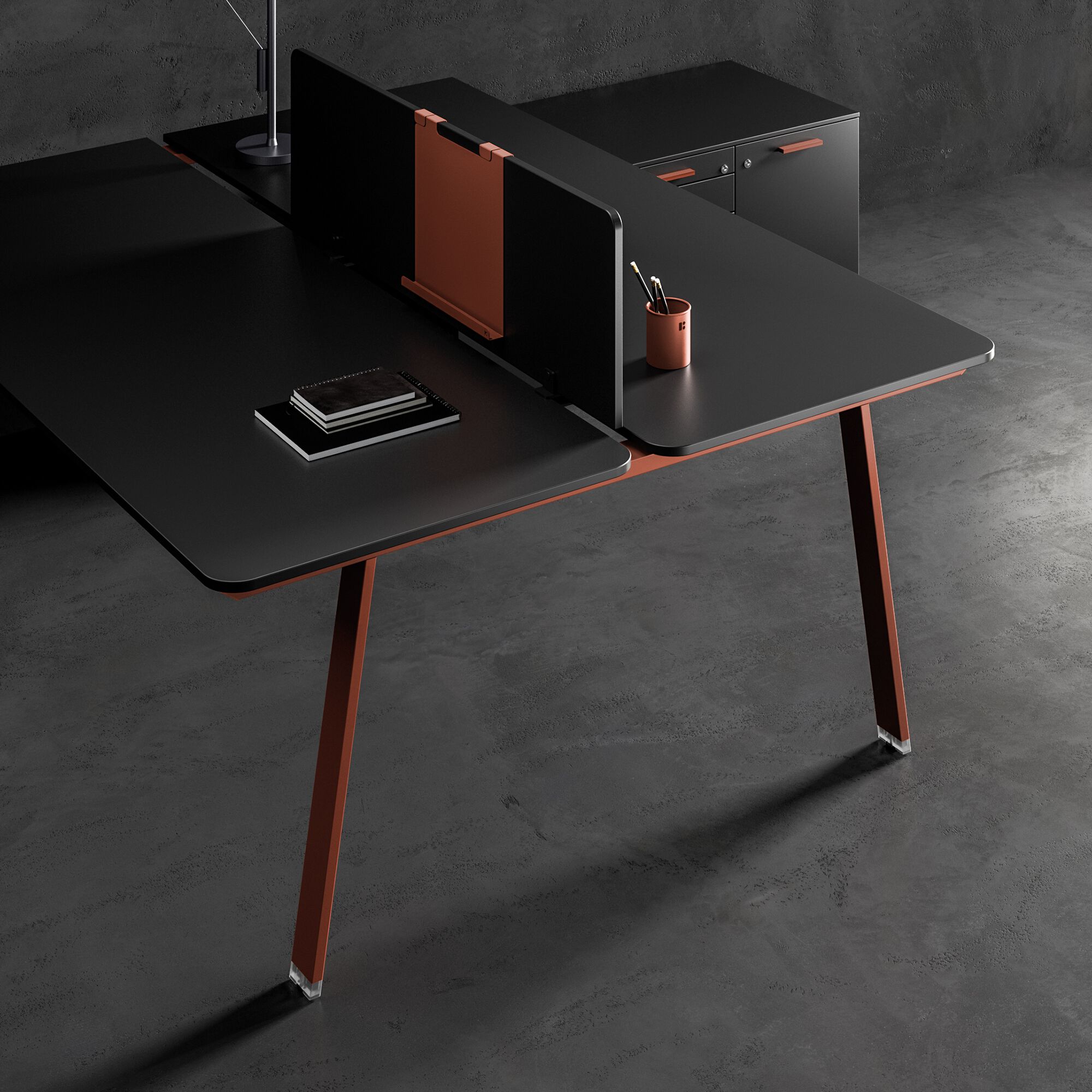 TAKE-OFF EVO / COUNTRY Workstation desk with shelves By Bralco