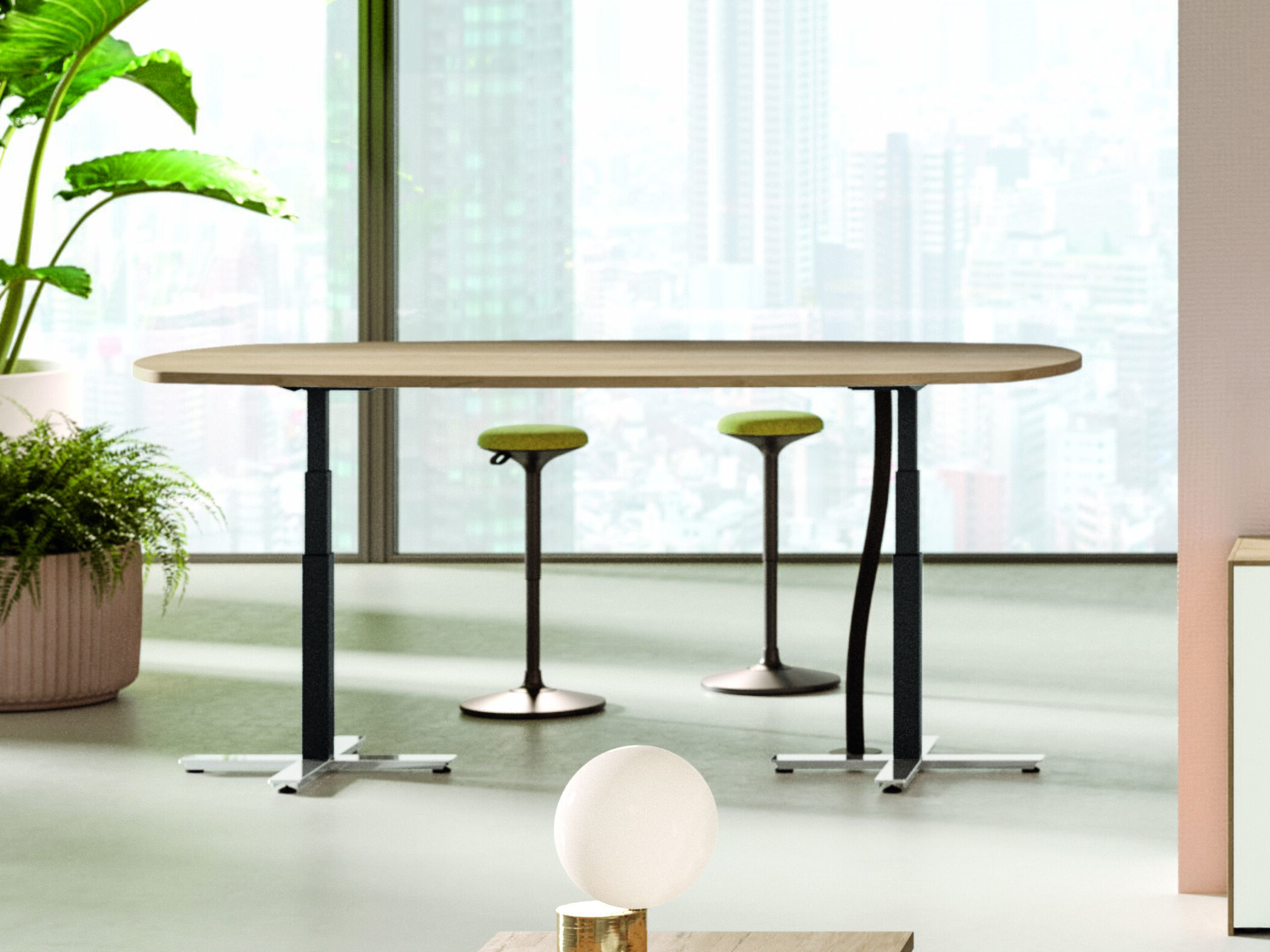 WINGLET Height-adjustable meeting table By Bralco