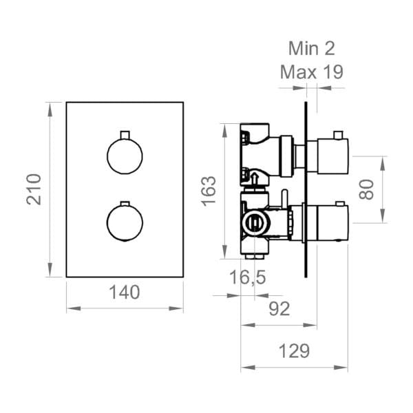 Misturador para duche de latão Misturador para duche termostática com ...
