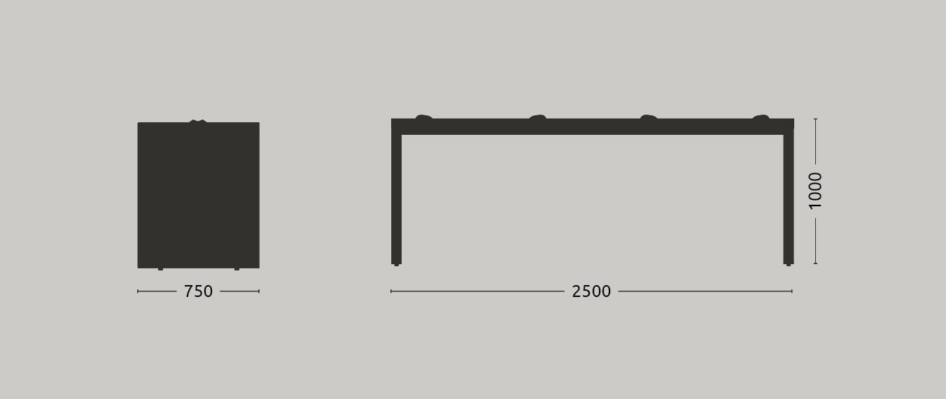 Mange-debout en bois multi-niveau BRIDGE By OMK design Rodney Kinsman