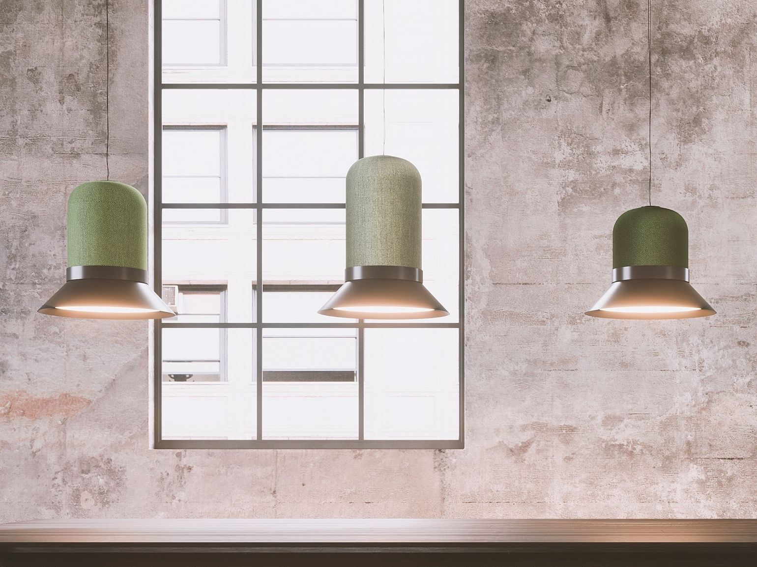 BuzziHat Sound-absorbing pendant lamp By BuzziSpace | design Alain Gilles