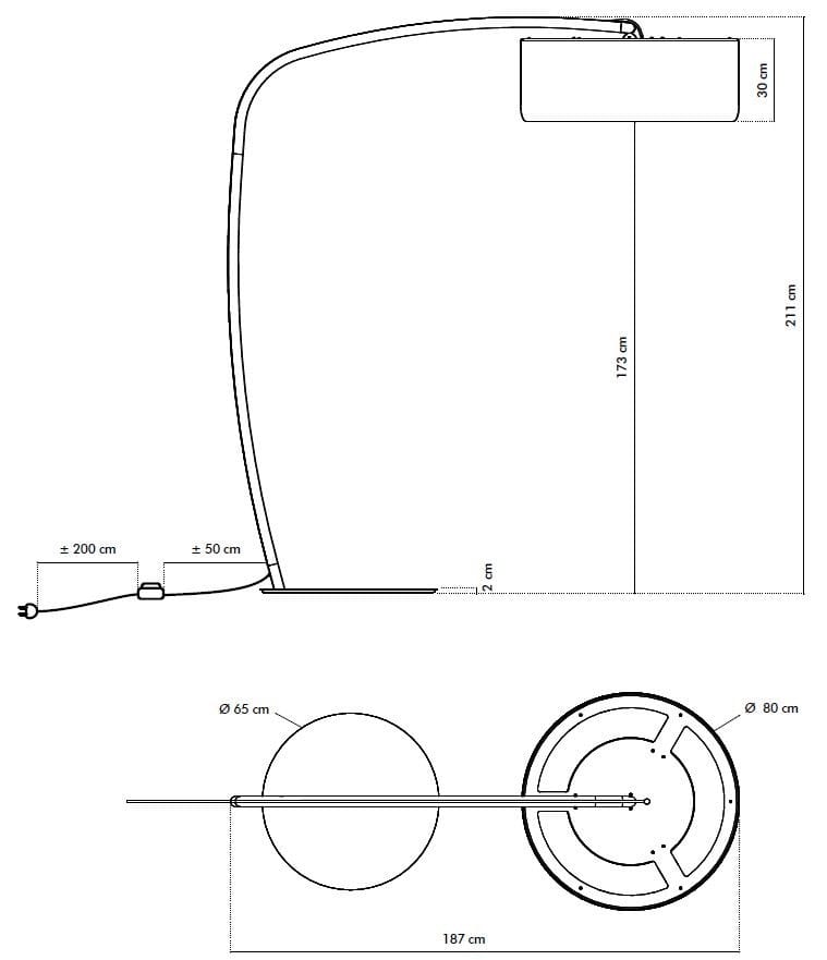 BuzziJet Standing LED acoustic office recycled PET arc lamp By BuzziSpace
