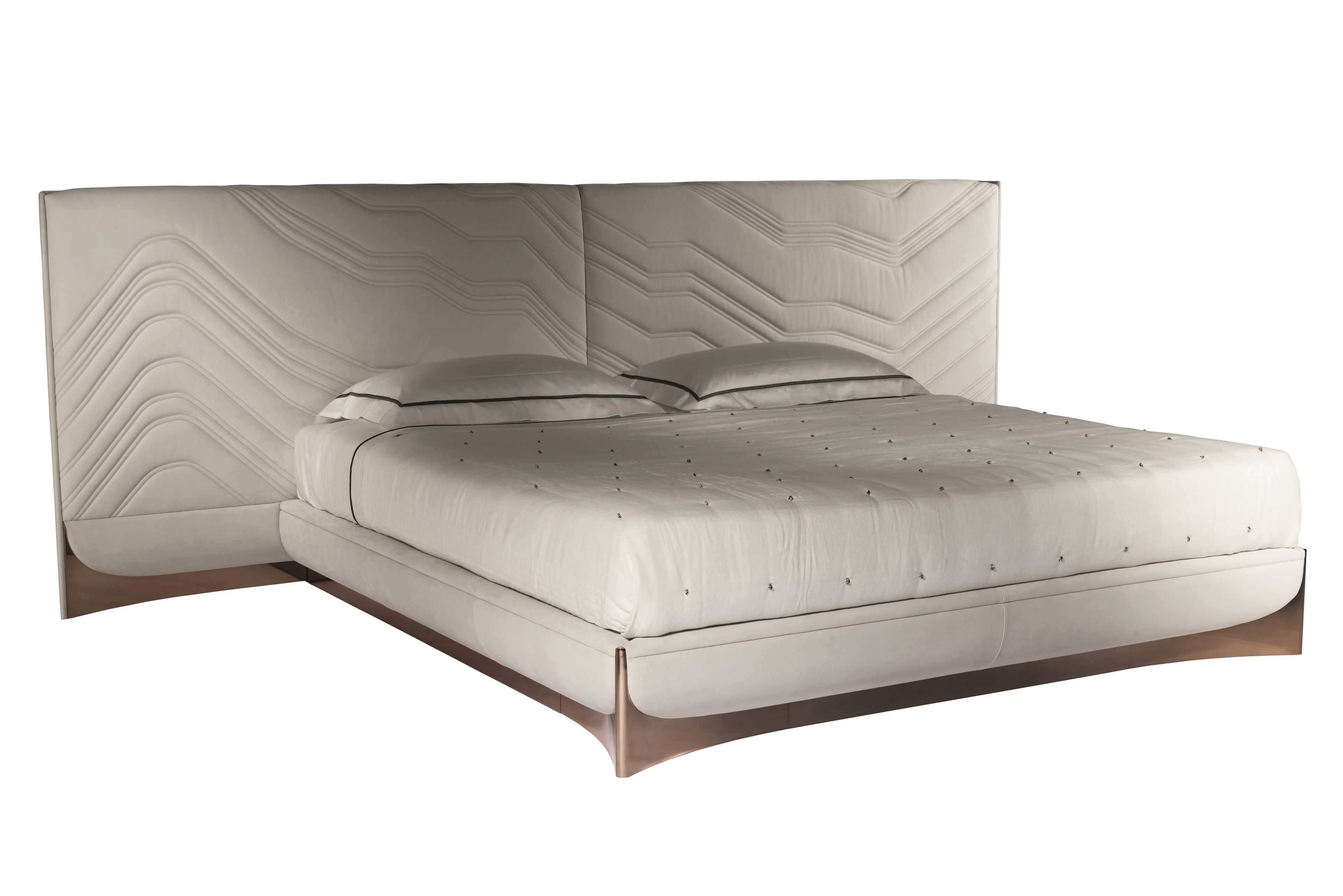 CA' FOSCARI Ebony double bed with upholstered headboard By Visionnaire ...