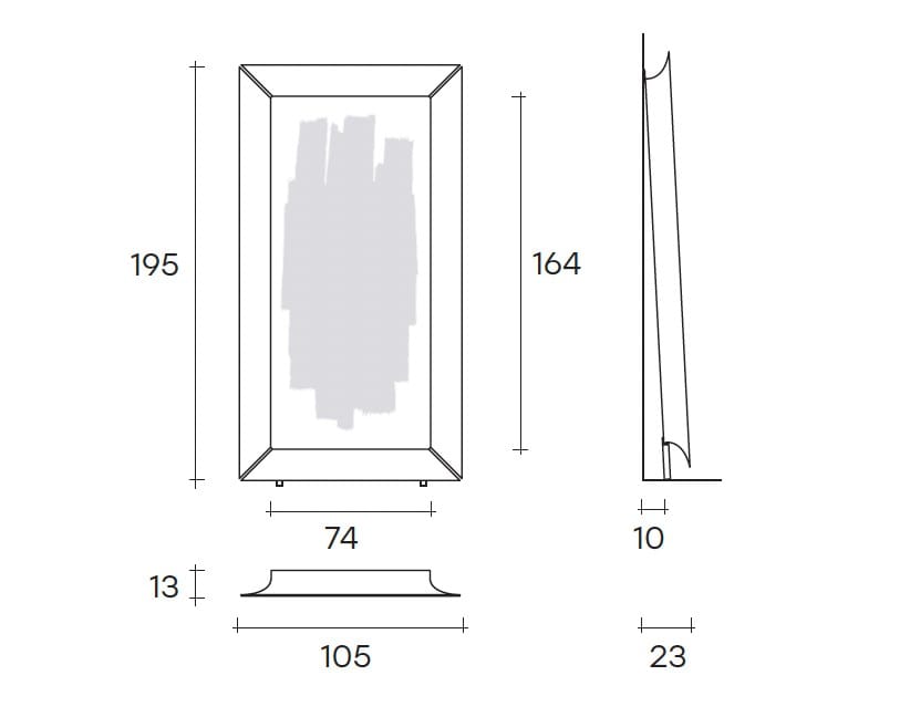 CAADRE WITH LIGHT Mirror By Fiam Italia | design Philippe Starck