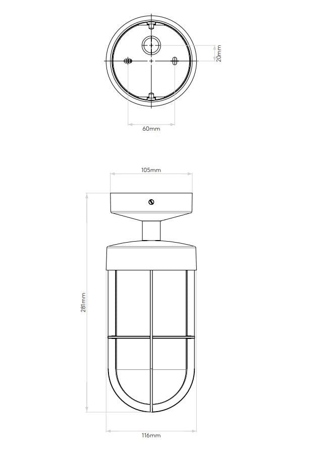 CABIN SEMI FLUSH FROSTED Dimmable zinc outdoor ceiling lamp By Astro Lighting
