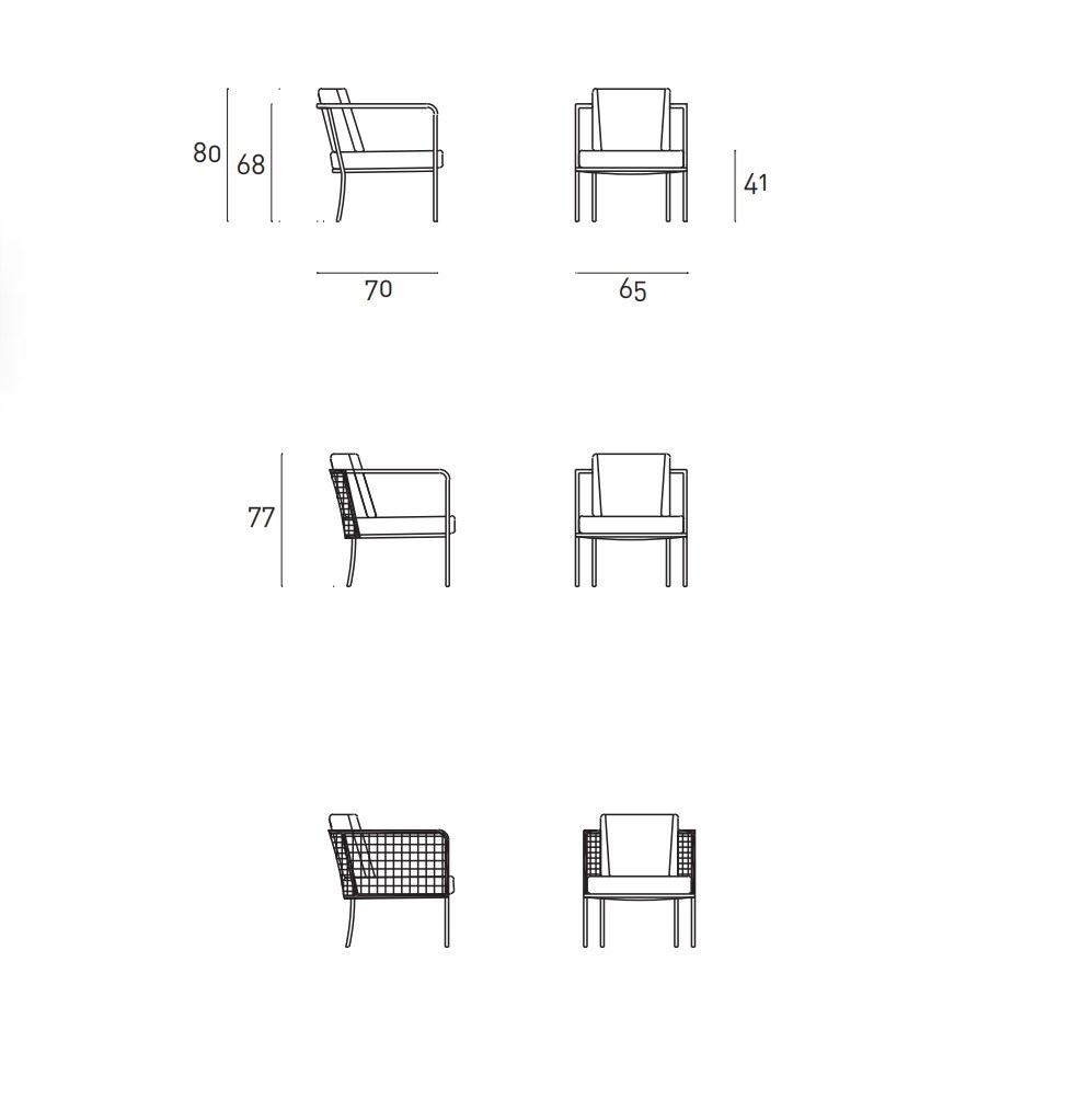 CAFÉ Easy chair with armrests By Living Divani | design Piero Lissoni