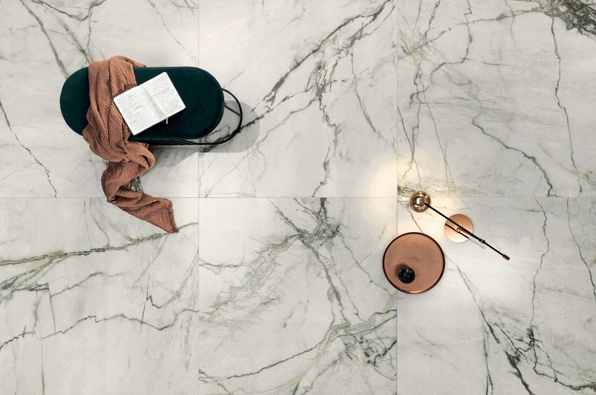 Anti-slip laminated stoneware wall/floor tiles with marble effect ...