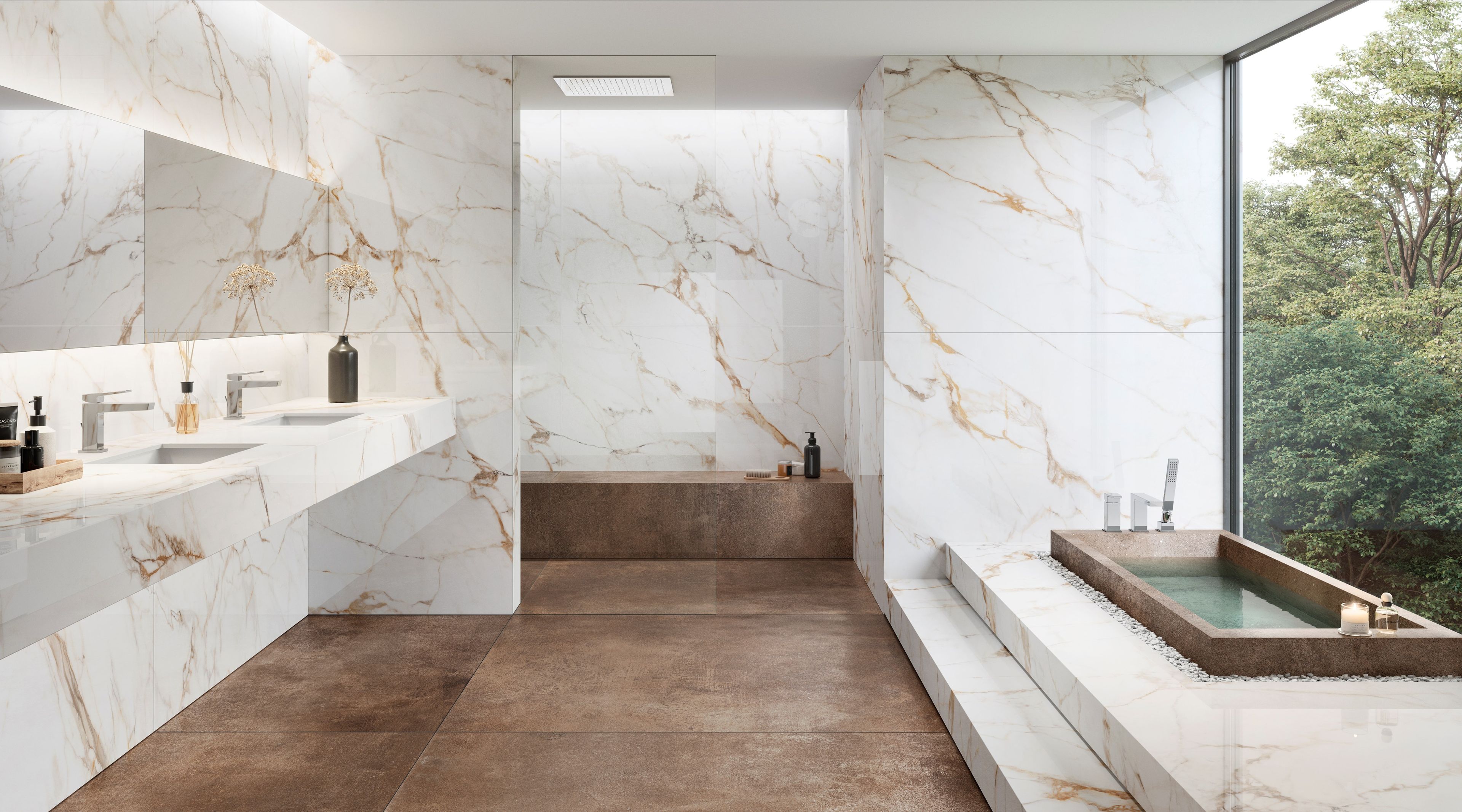 Pavimento/rivestimento in gres porcellanato effetto marmo XTONE ...