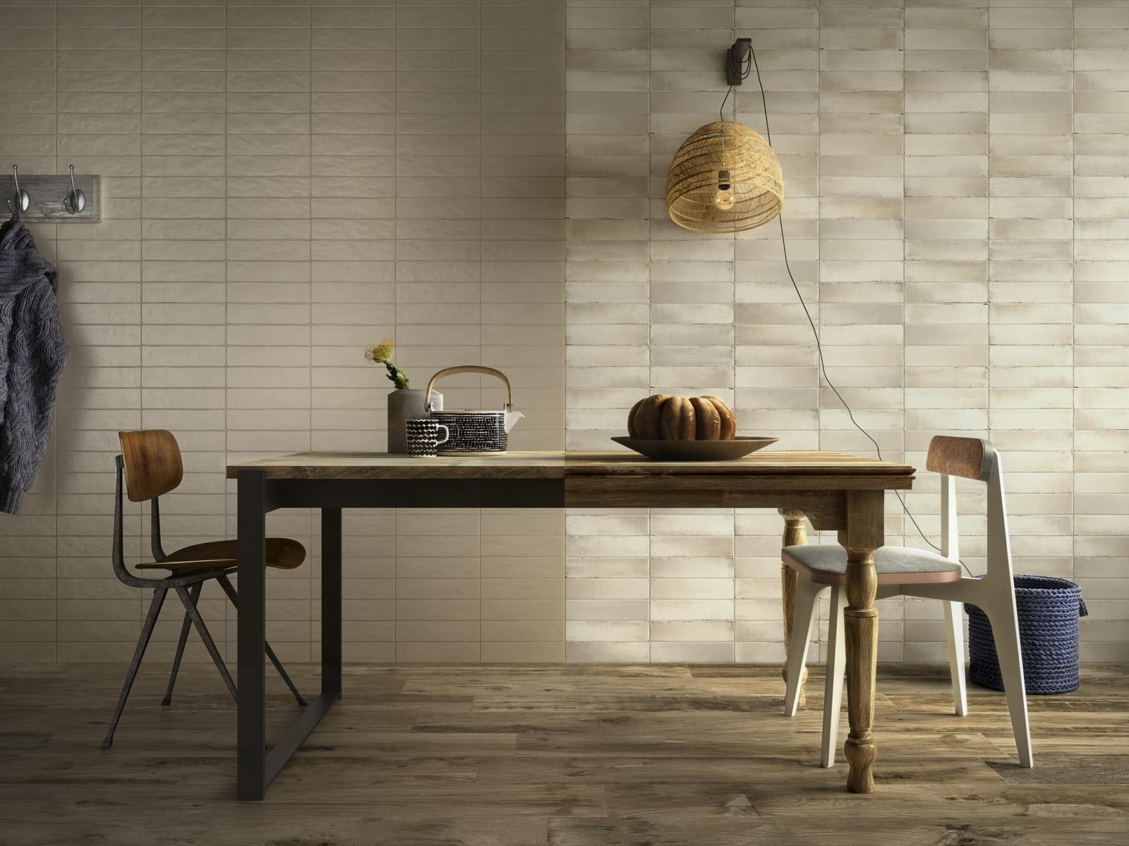 Porcelain stoneware wall tiles with brick effect CALCE By Ragno