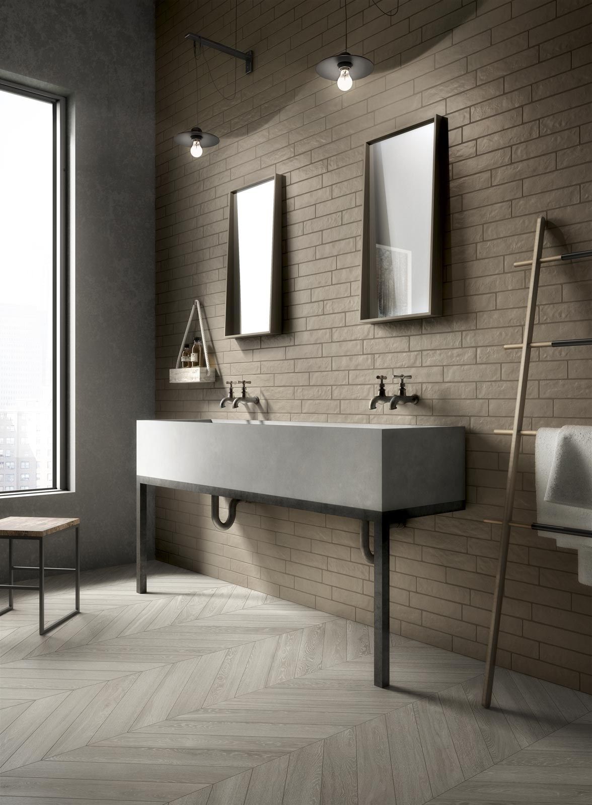 Porcelain stoneware wall tiles with brick effect CALCE By Ragno