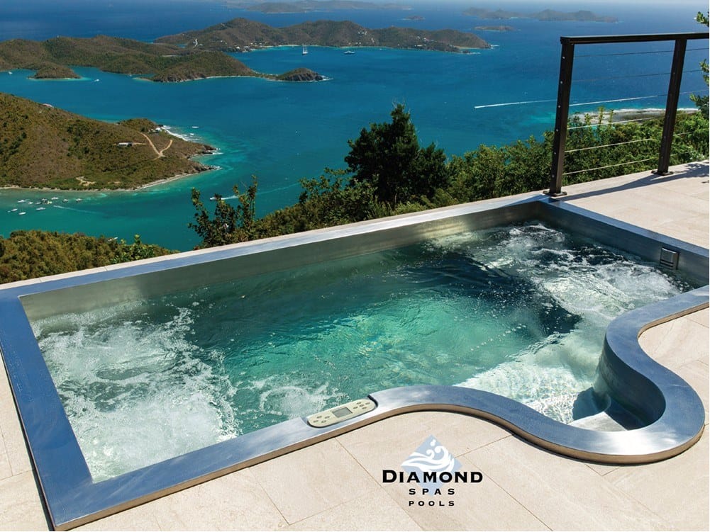 Stainless steel rooftop spa By Diamond Spas