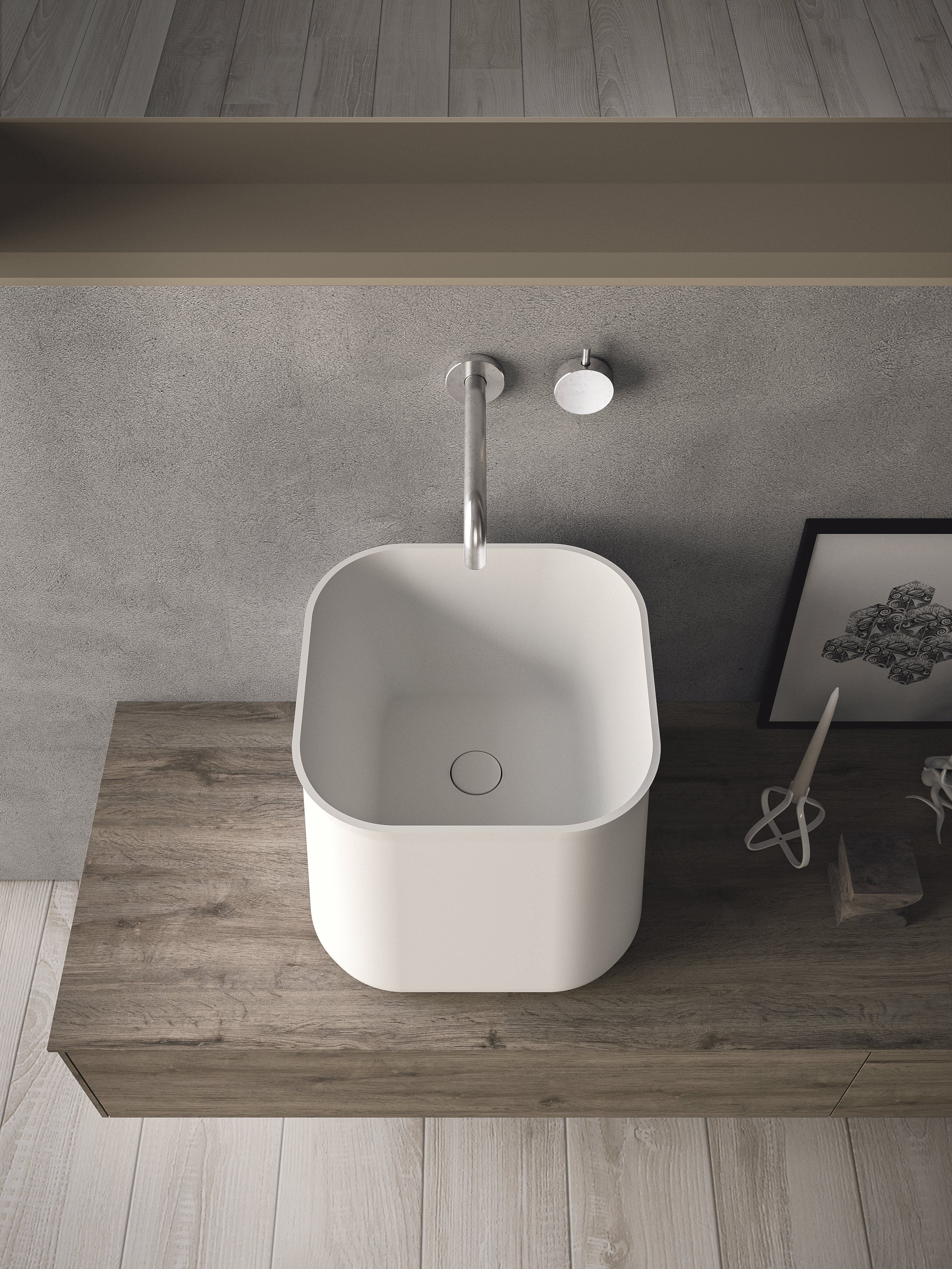 CALIX - COMPOSITION XL 08 Wall-mounted HPL vanity unit with drawers By ...