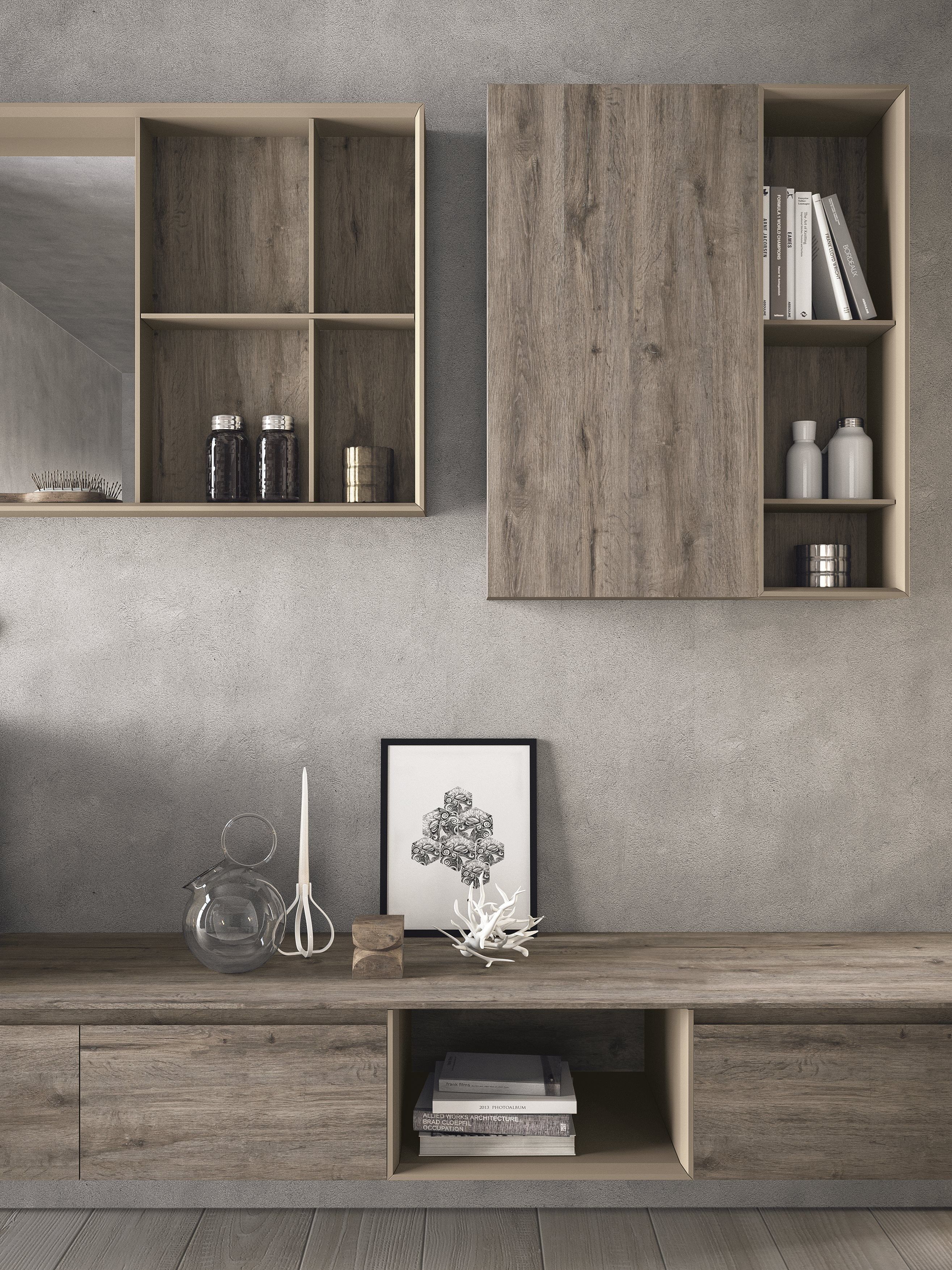 CALIX - COMPOSITION XL 08 Wall-mounted HPL vanity unit with drawers By ...