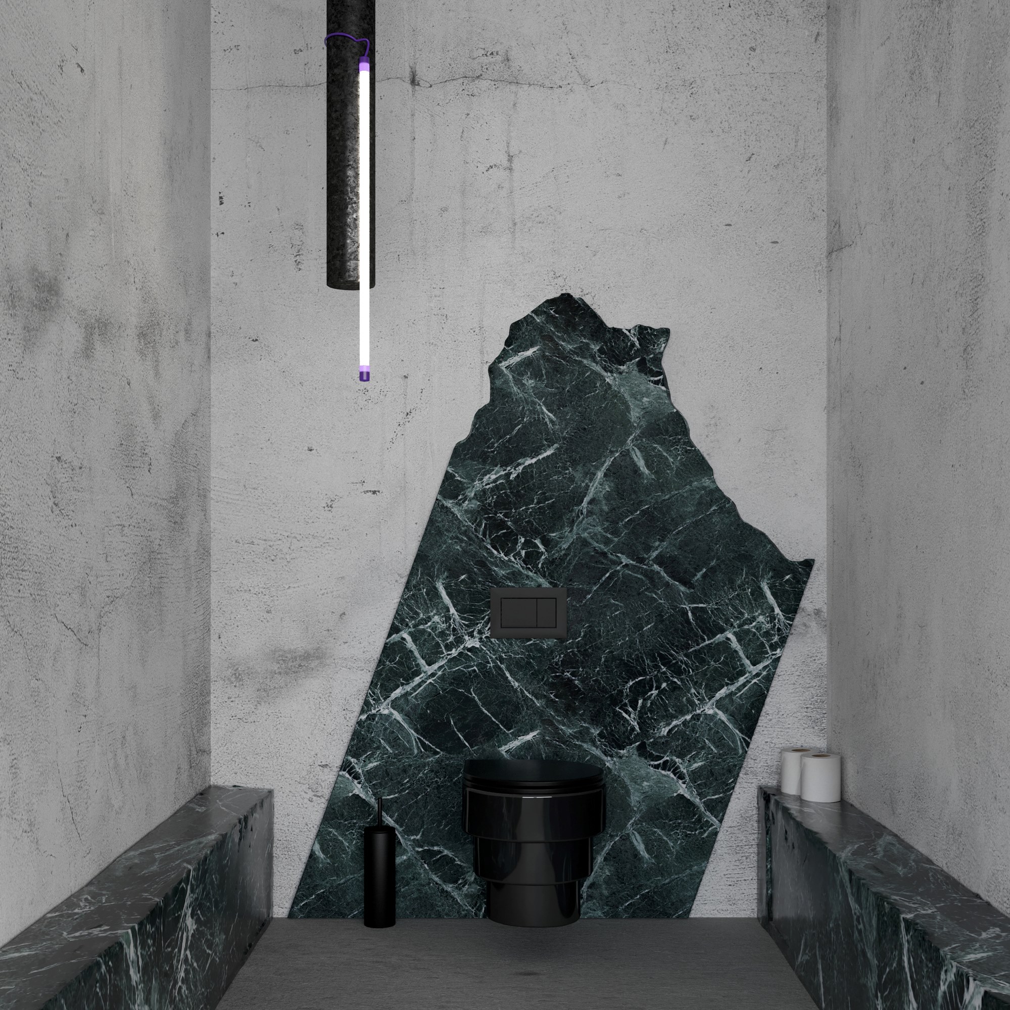 CALLIPYGE BLACK Wall-hung ceramic toilet By Trone