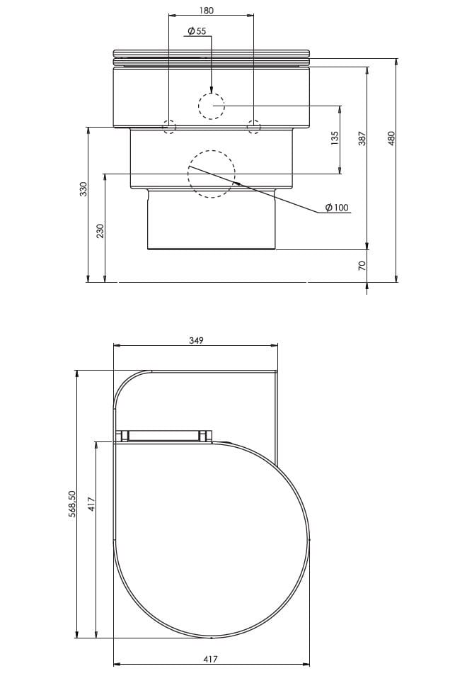 CALLIPYGE ROSE WC suspendu en céramique By Trone