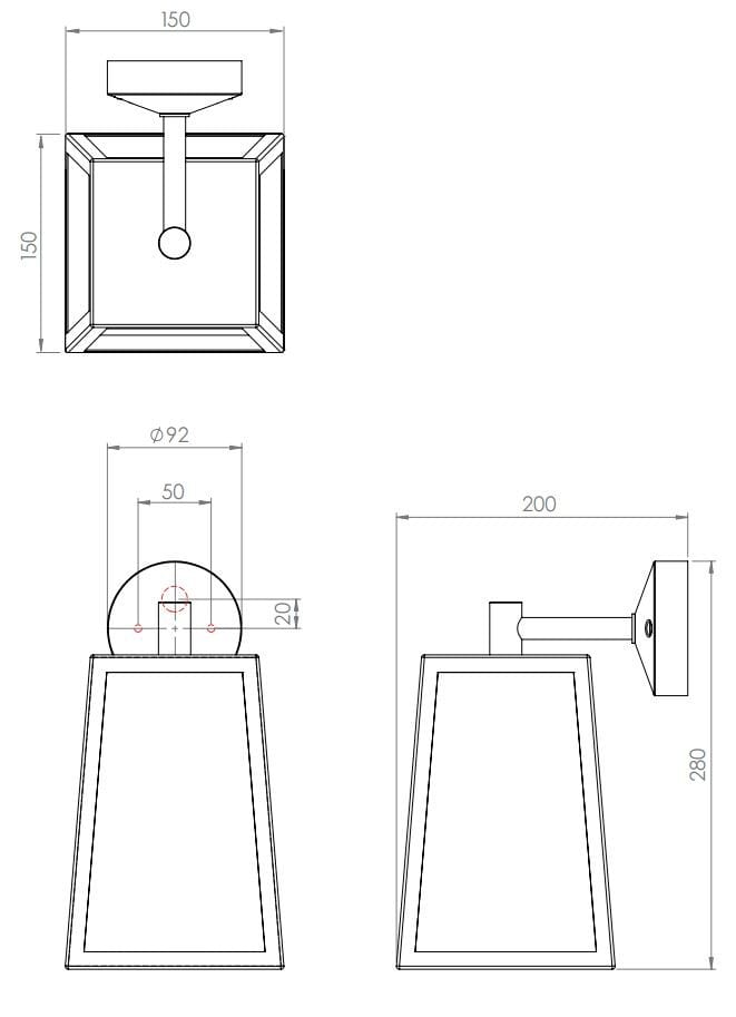 CALVI Glass and steel outdoor wall lamp By Astro Lighting