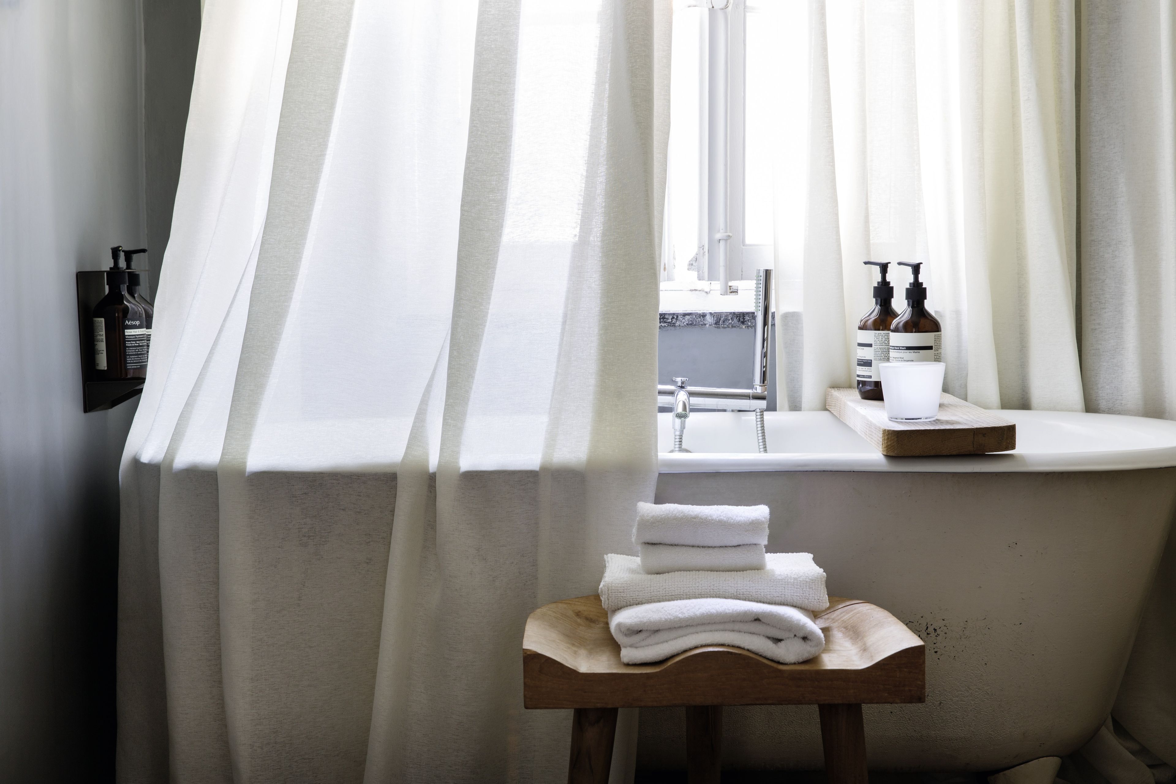 Solid-color washable polyester fabric for curtains CAMBON Palace ...