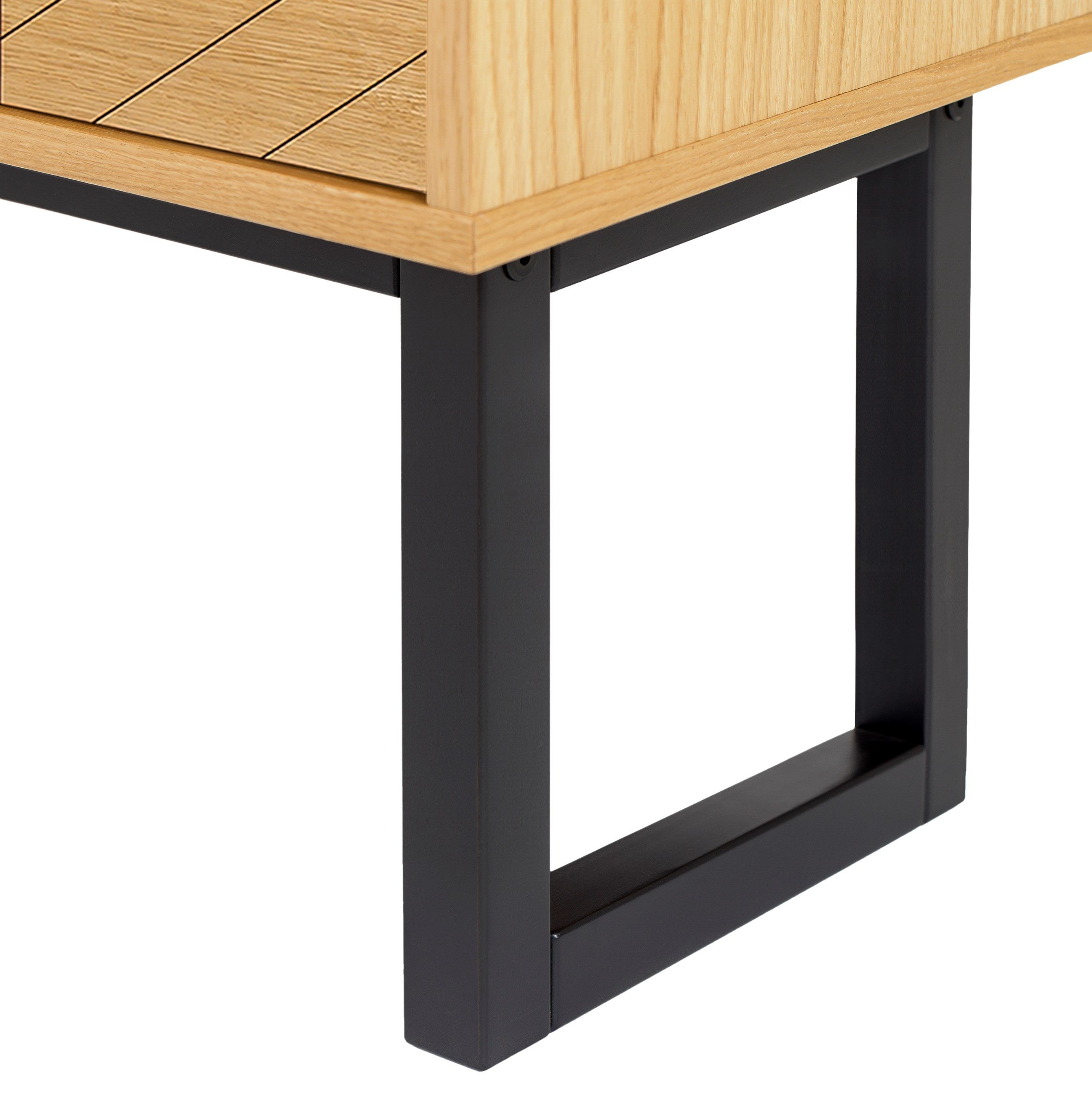 CAMDEN HERRINGBONE | Highboard Wood veneer highboard with doors By Woodman