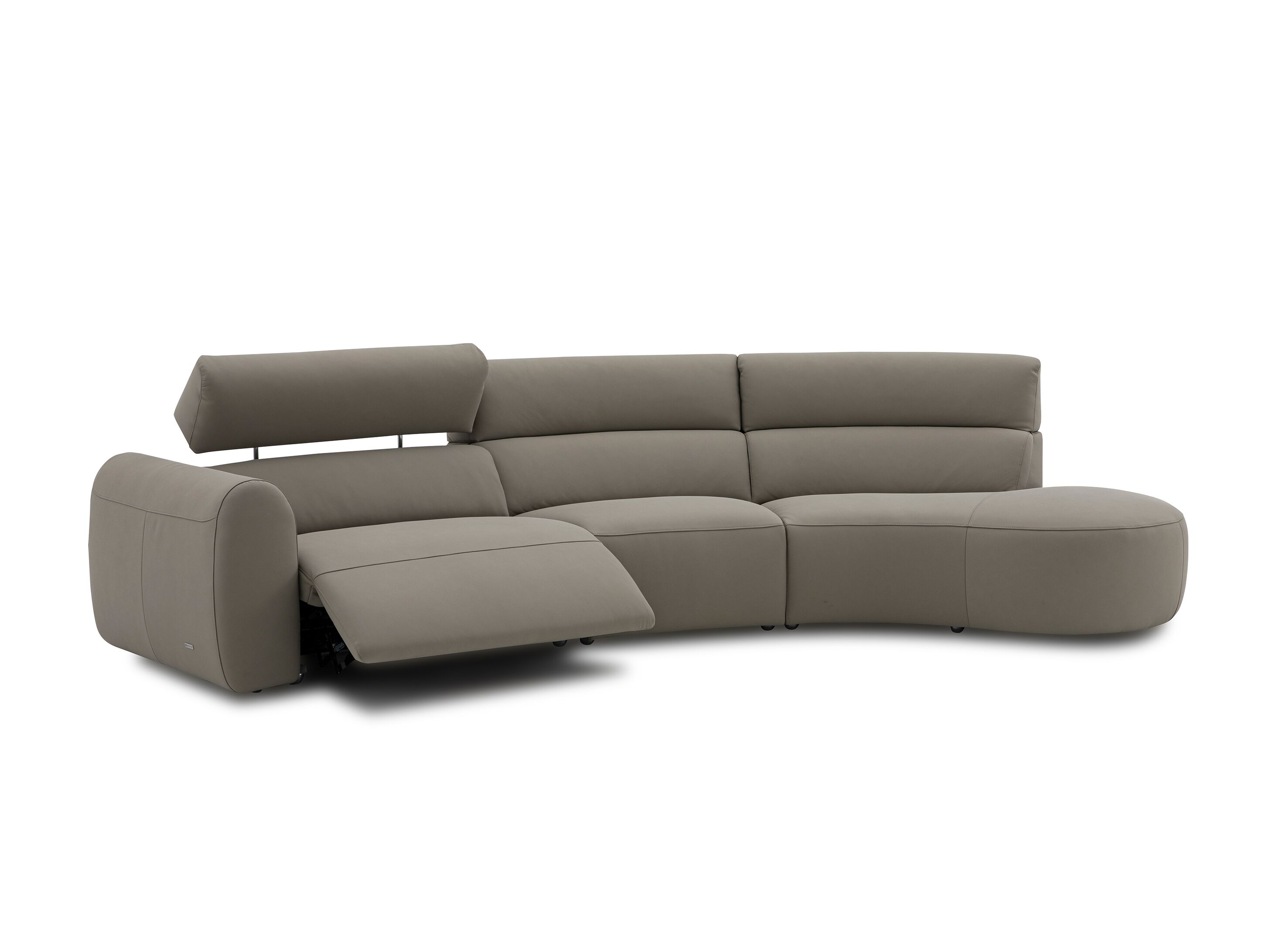 ARC Modular recliner leather sofa with electric motion By CAMPO DE' FIORI
