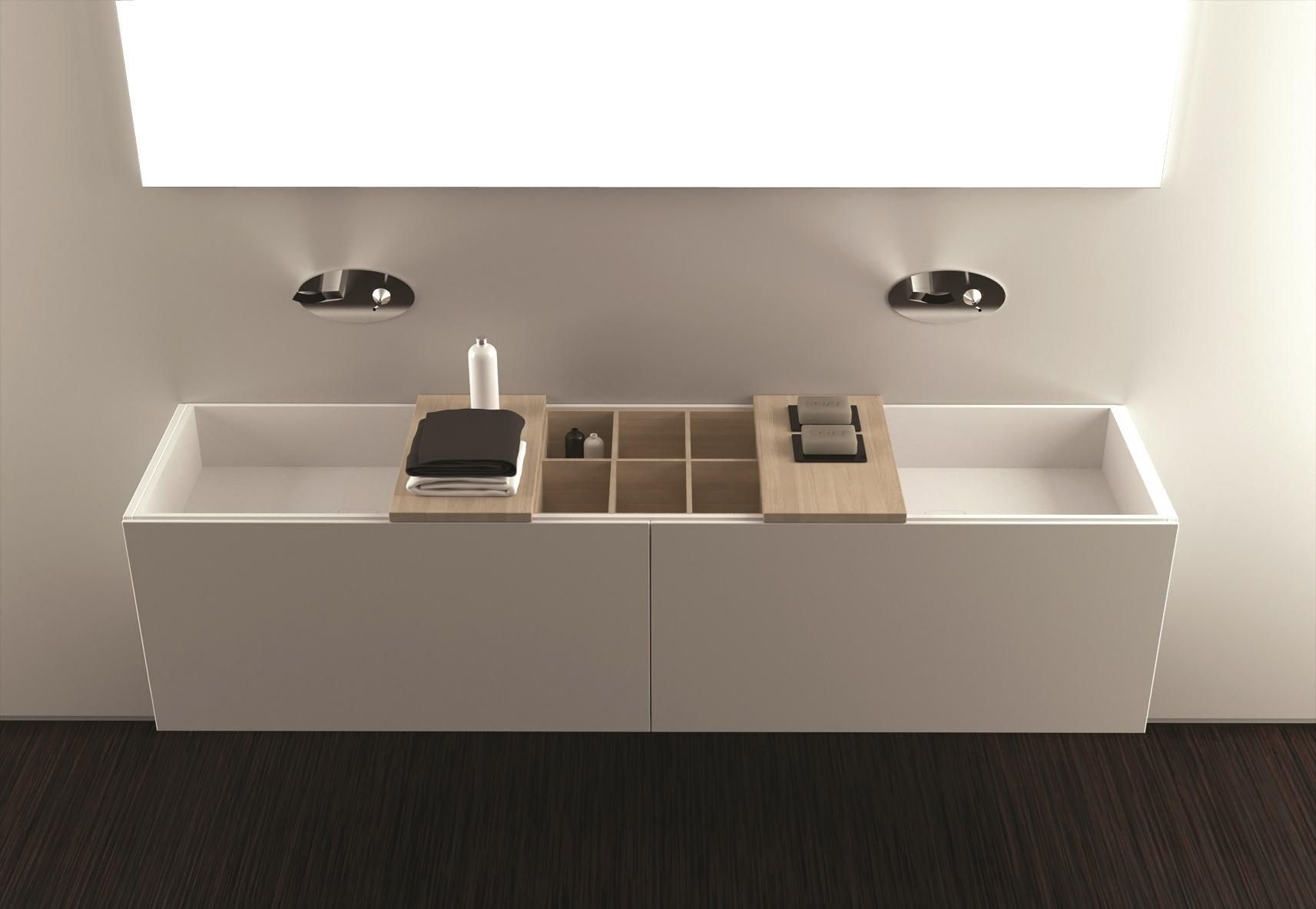 CANASTA | Wall-mounted washbasin Double wall-mounted Solid Surface ...