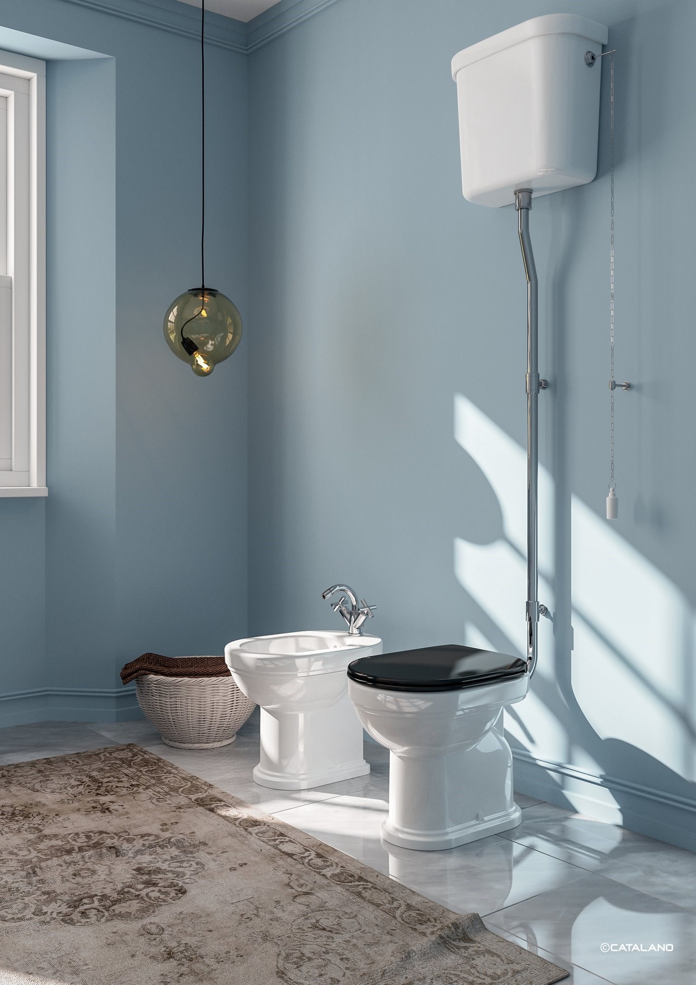 CANOVA ROYAL Floor mounted ceramic bidet with overflow By CERAMICA CATALANO