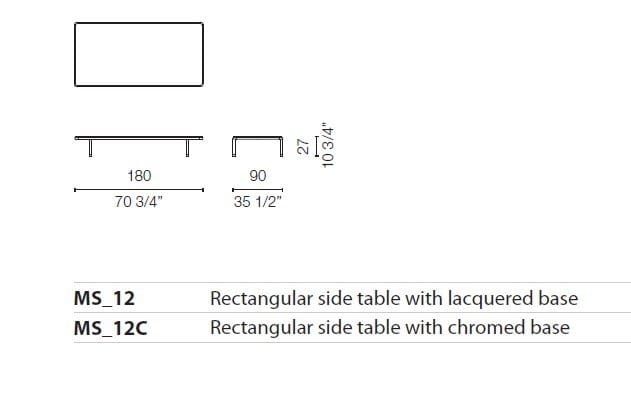 Low coffee table CAP MARTIN SUNSET TABLE By Cappellini design Carlo Colombo
