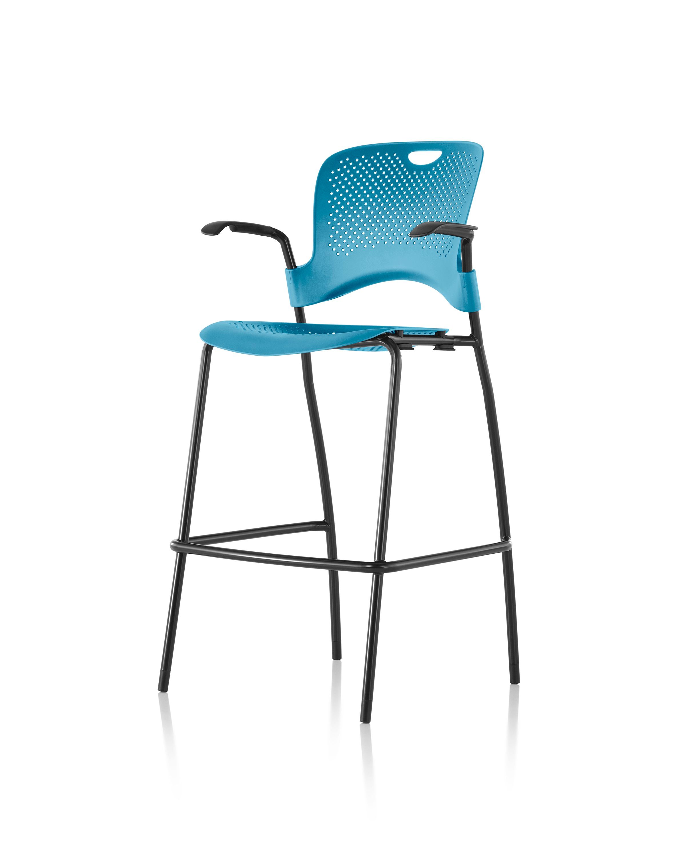 CAPER Stackable high Nylon® stool with armrests By Herman Miller ...
