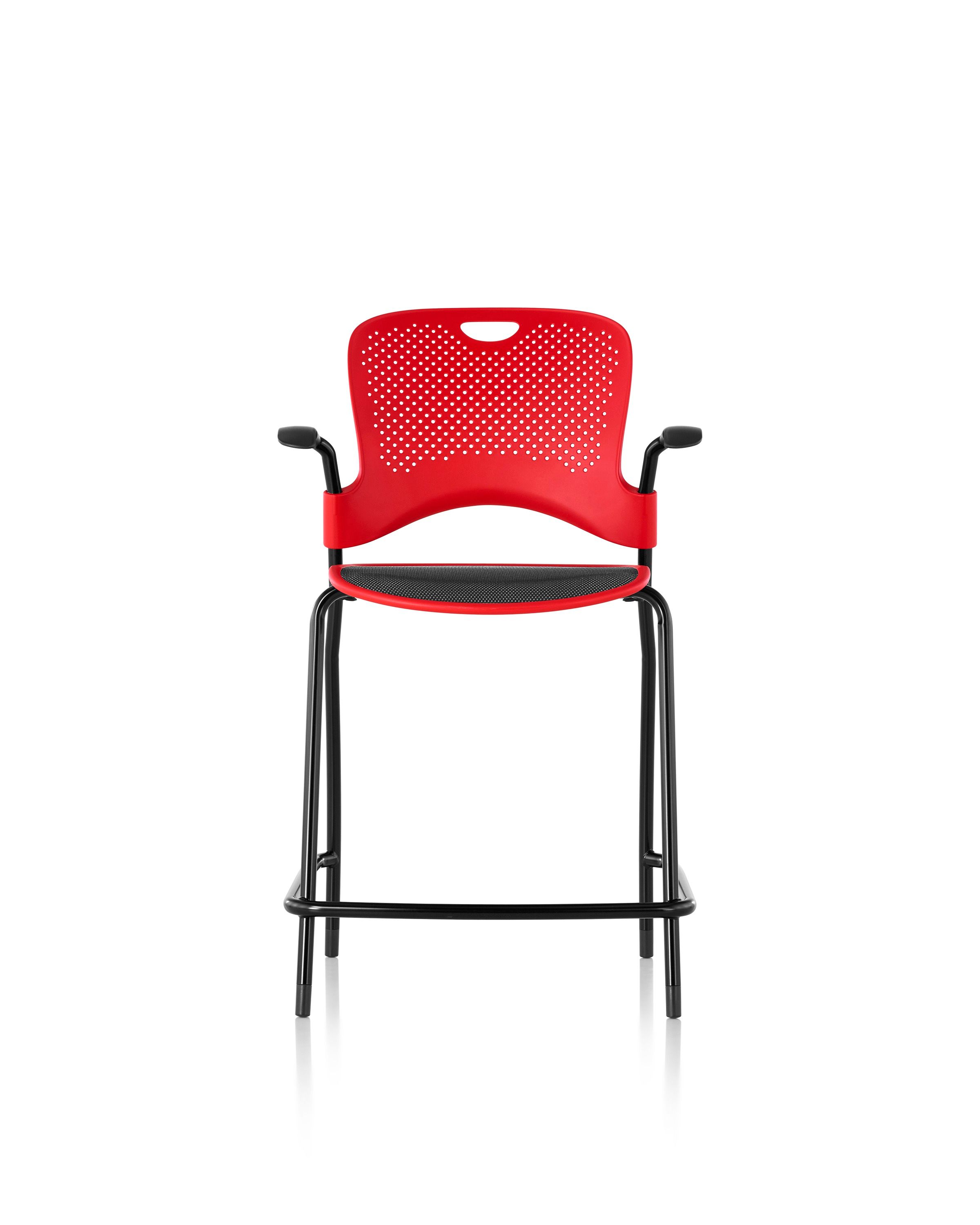 CAPER Stackable high Nylon® stool with armrests By Herman Miller ...