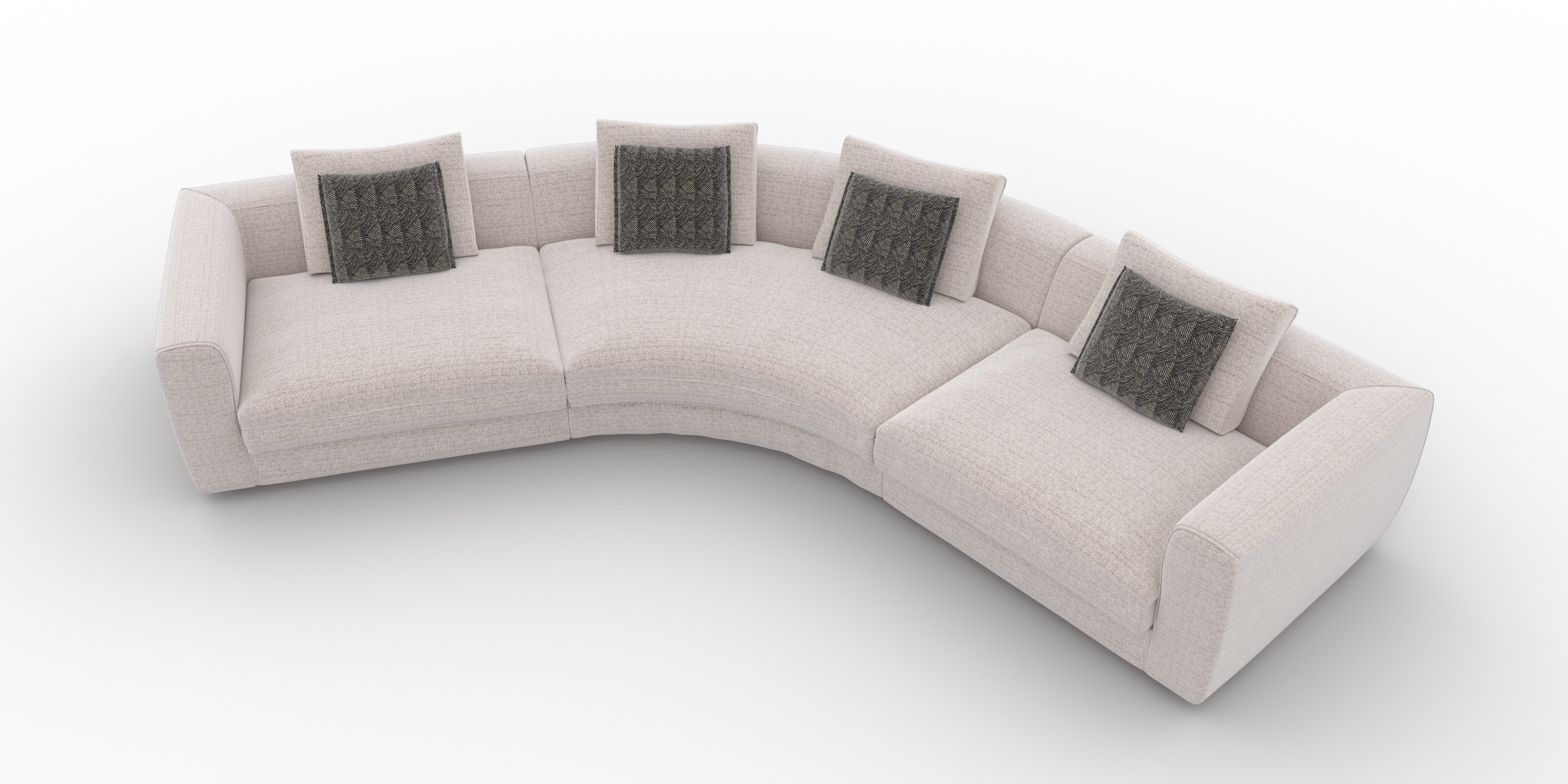 CAPETOWN 3 seater curved sofa By CTS SALOTTI | design Marconato & Zappa