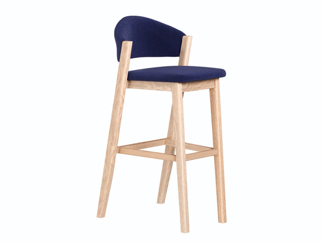 CARAVELA High wooden stool with footrest By Wewood | design Gonçalo Campos