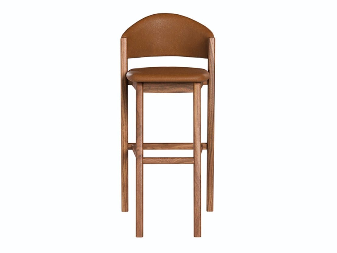 CARAVELA High wooden stool with footrest By Wewood | design Gonçalo Campos