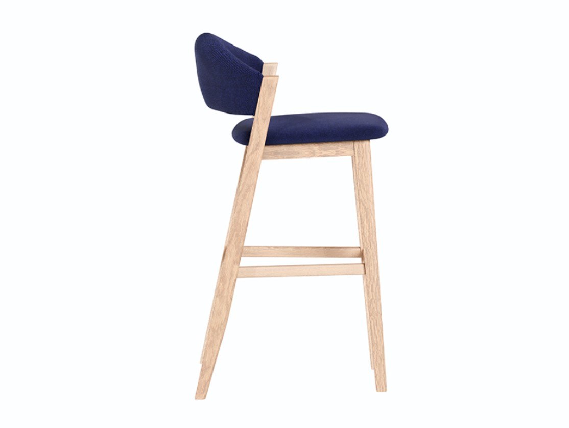 CARAVELA High wooden stool with footrest By Wewood | design Gonçalo Campos