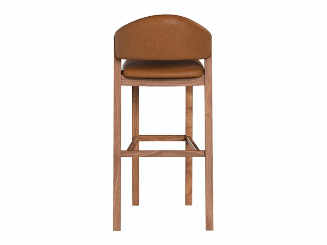 CARAVELA High wooden stool with footrest By Wewood | design Gonçalo Campos