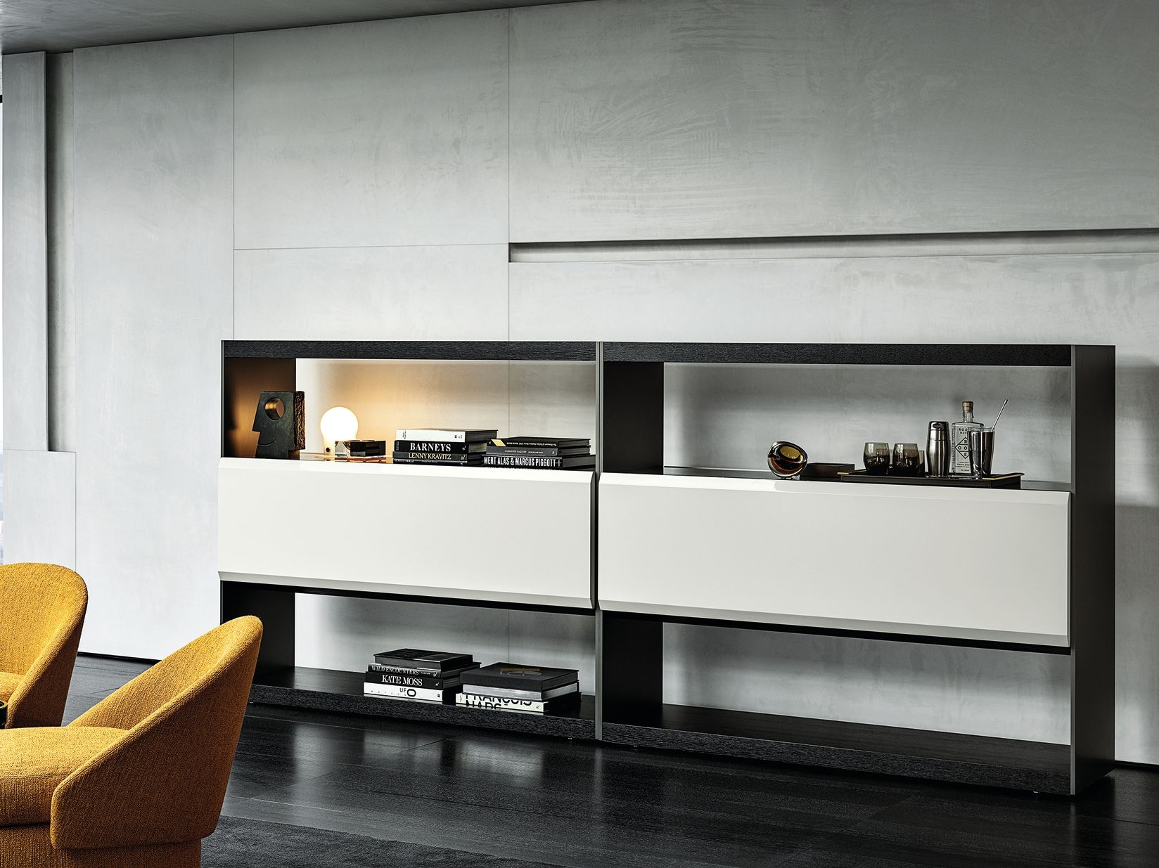 CARSON DINE Highboard with flap doors By Minotti | design Rodolfo Dordoni