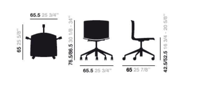 CATIFA 53 Swivel chair with 5-spoke base By Arper | design Lievore ...