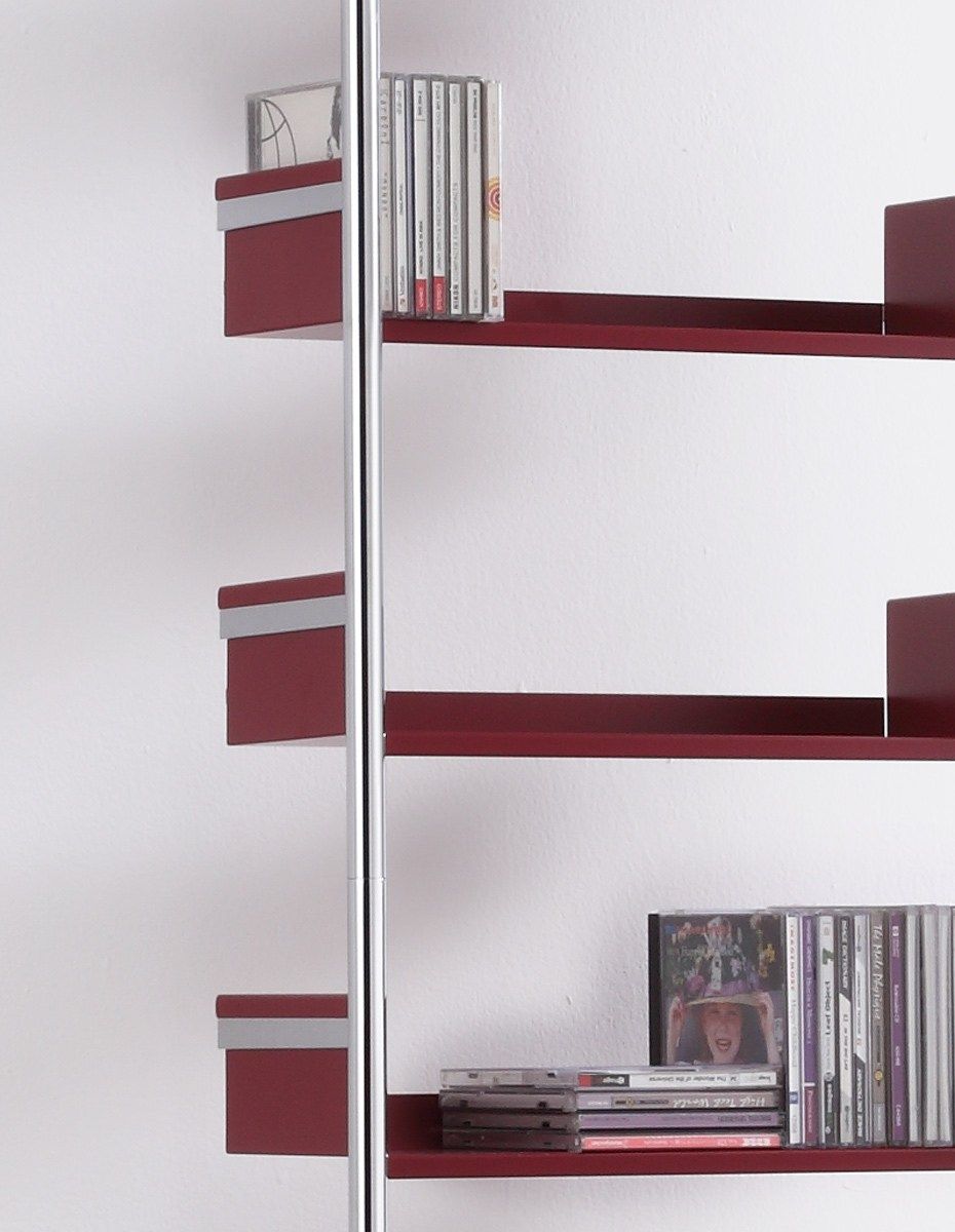 Floorstanding powder coated steel CD rack CD POOL By MOX