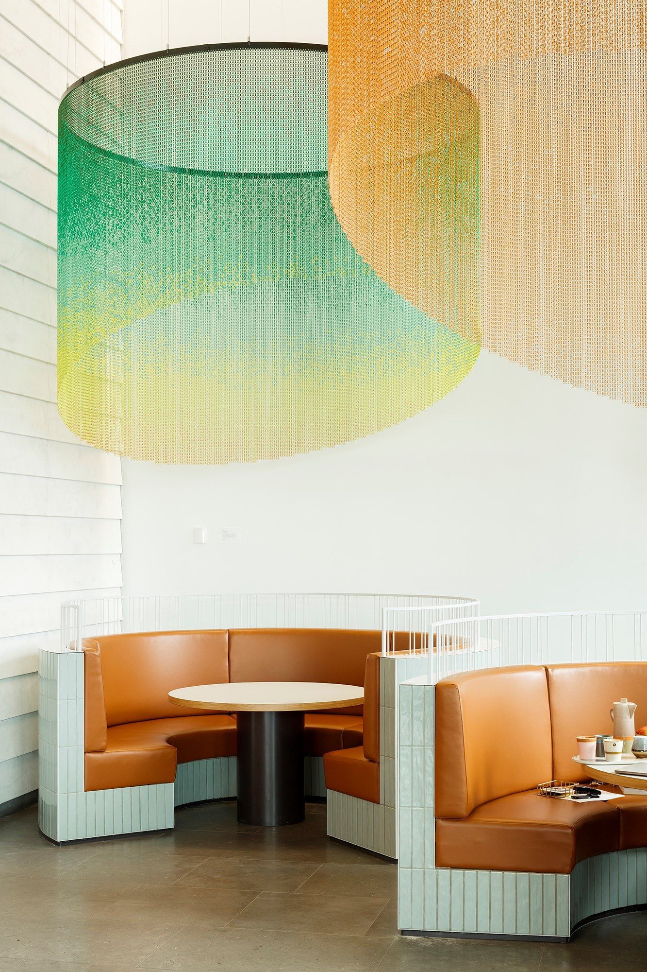 Aluminium chain curtain CEILING HEIGHT CYLINDERS By Kriskadecor