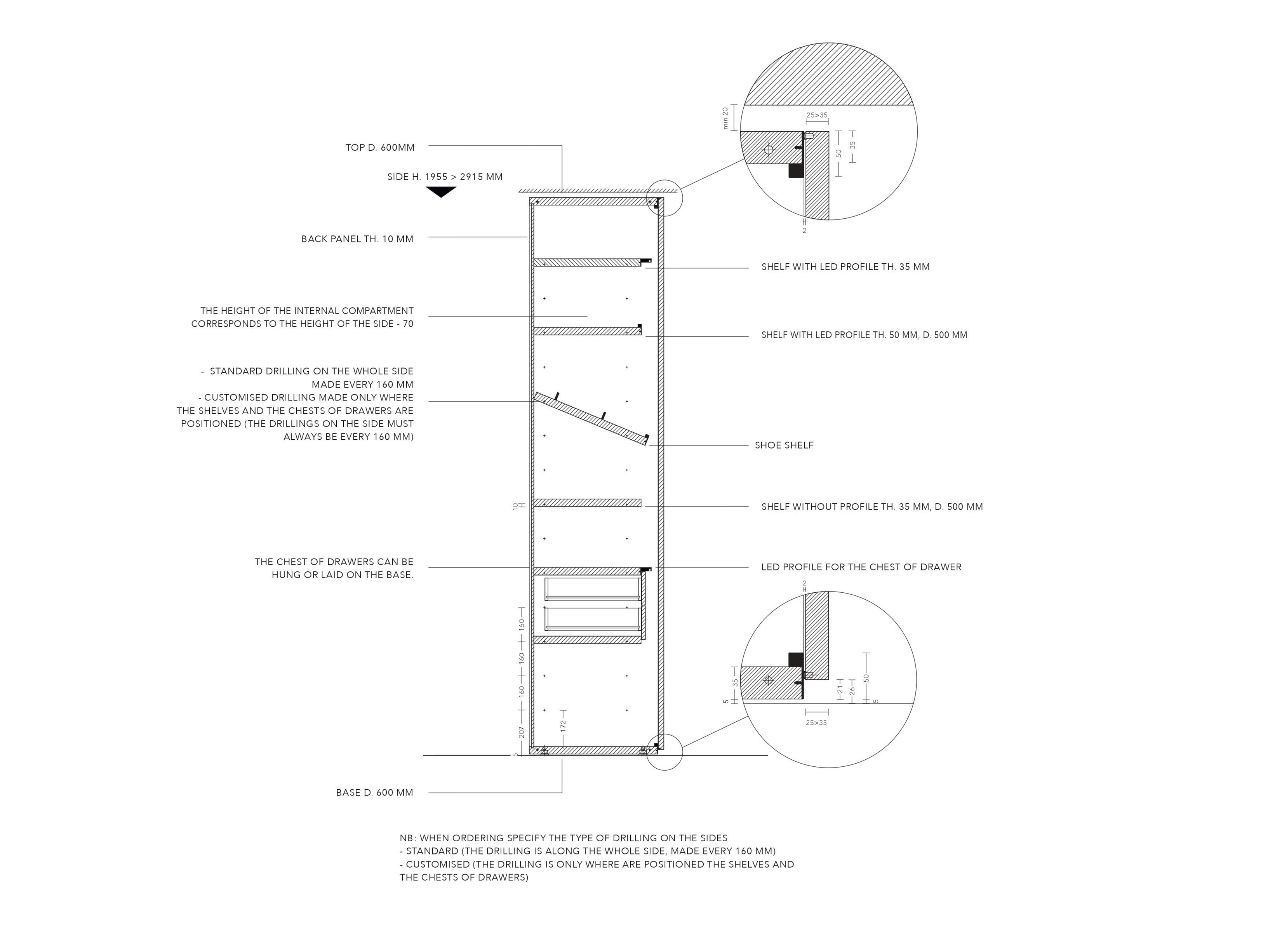 Wardrobe CENTER HINGED DOORS By FORMER design Pinuccio Borgonovo