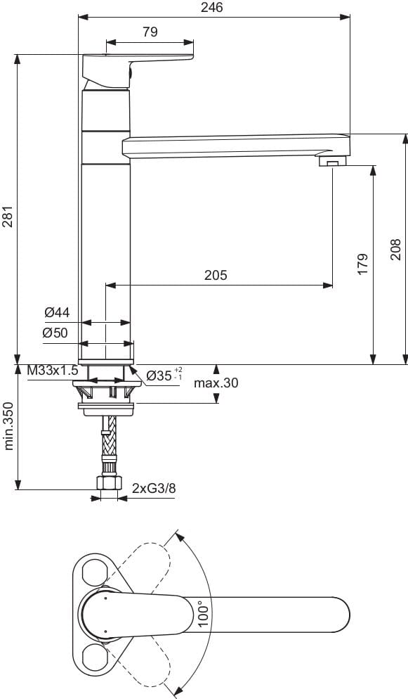 CERAFINE O - BC501 Küchen-Einhebelmischer zur Standmontage By Ideal ...